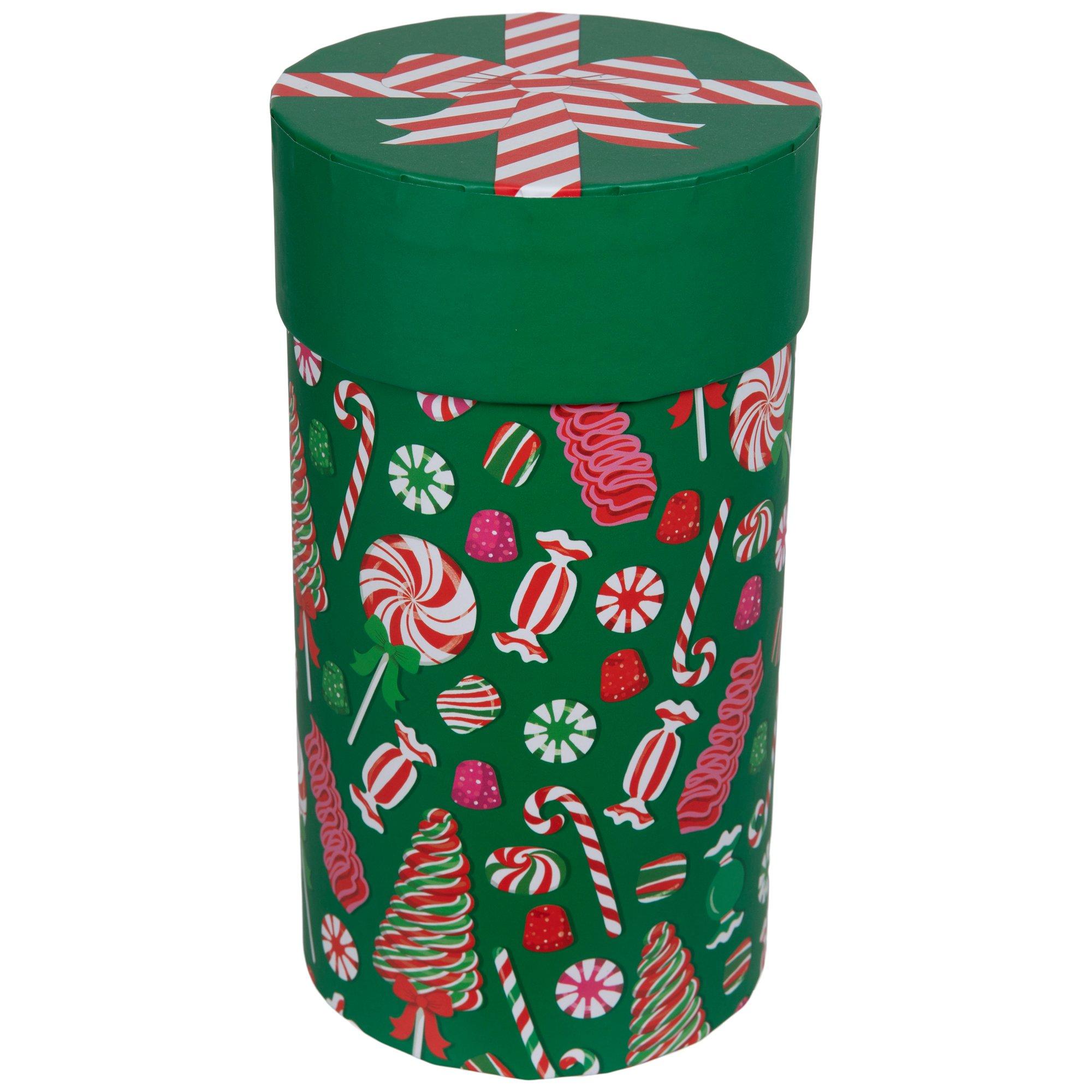Striped Bow & Christmas Candy Cylinder Gift Box | Hobby Lobby | 5463286