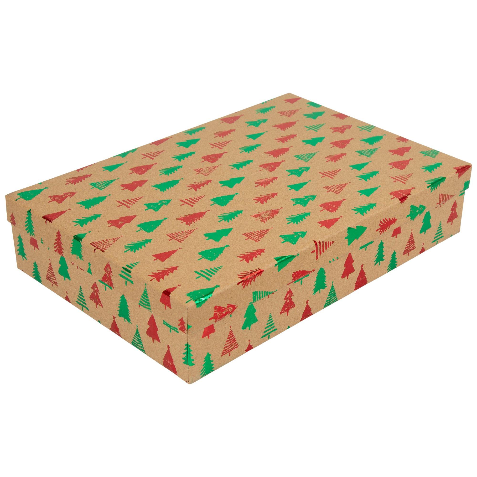 Red & Green Trees Gift Box | Hobby Lobby | 5464078
