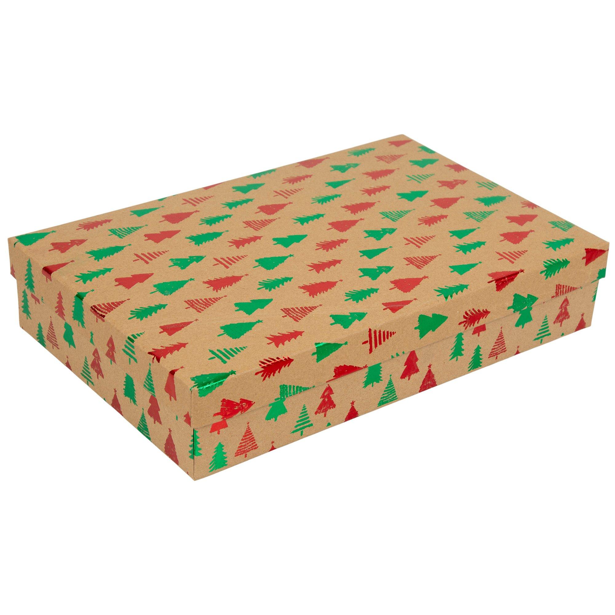 Red & Green Trees Gift Box | Hobby Lobby | 5464094