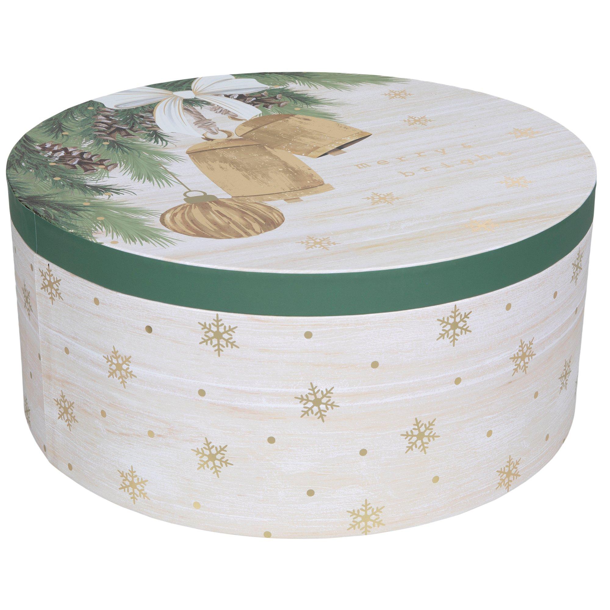 Merry & Bright Bells Round Gift Box | Hobby Lobby | 5464805