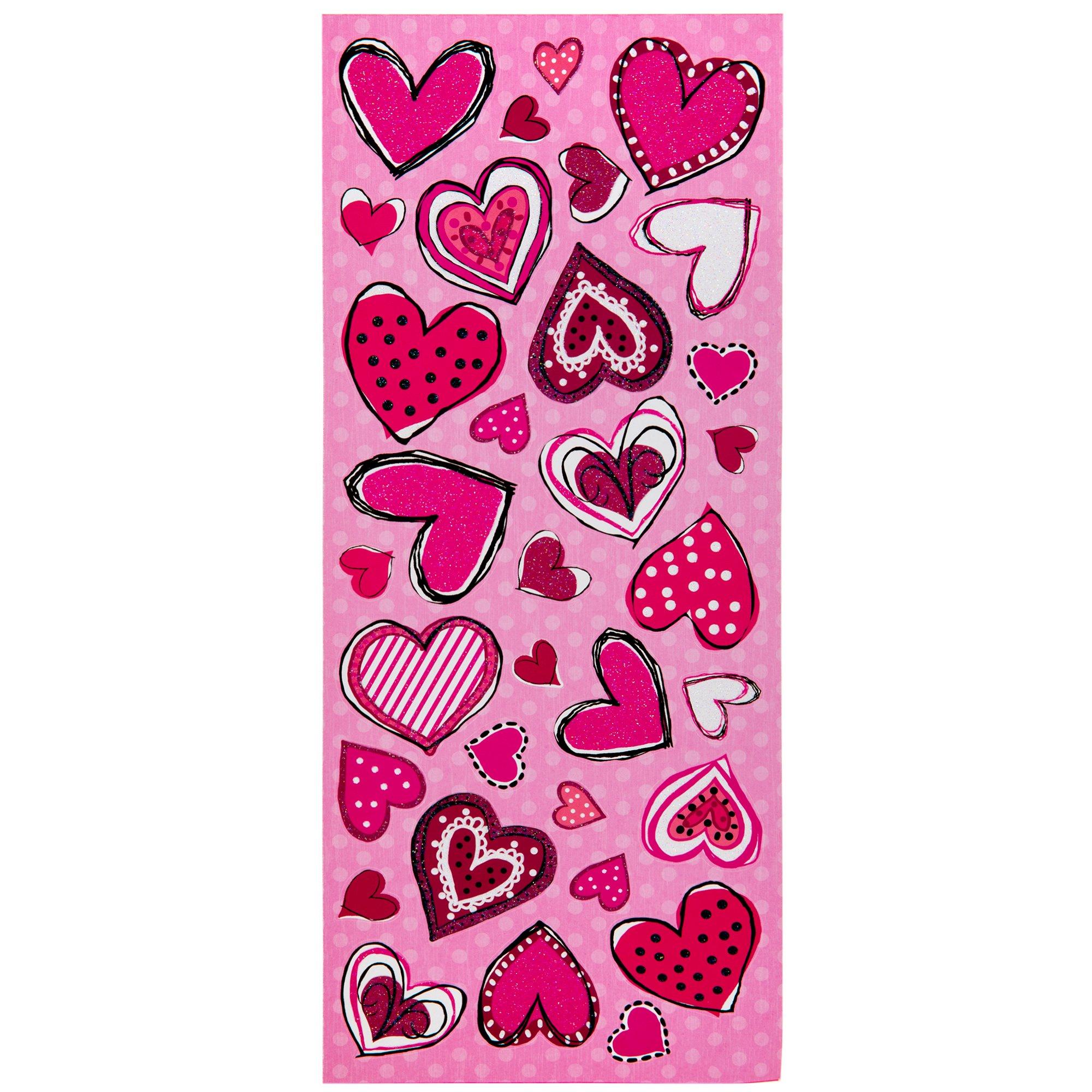 Pink Heart Glitter Stickers | Hobby Lobby | 548719
