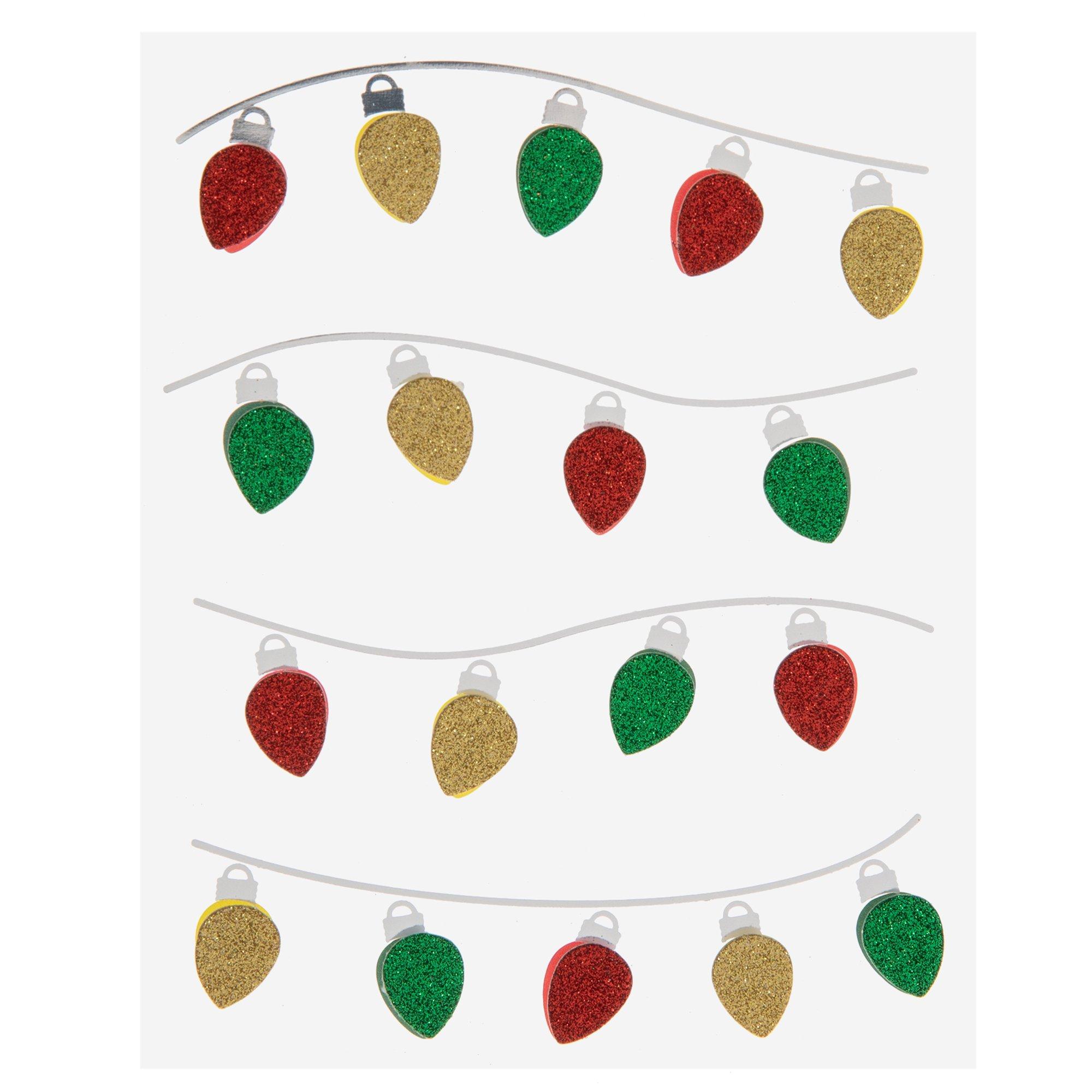 Christmas Lights Glitter 3D Stickers | Hobby Lobby | 5558986