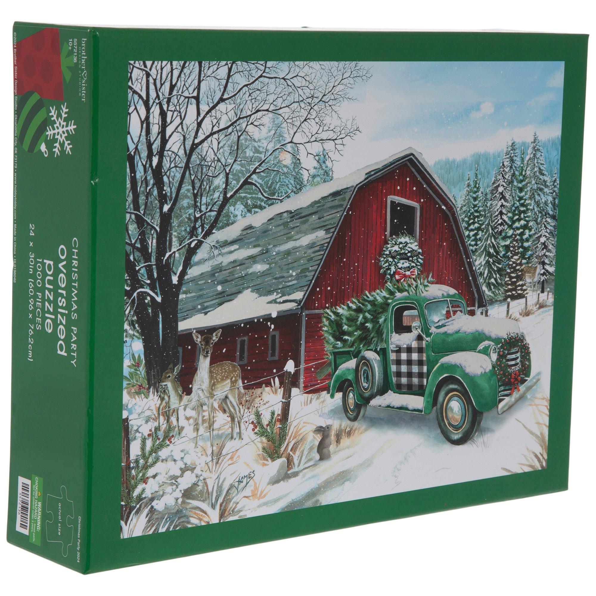 Snowy Barn, Truck & Deer Oversized Puzzle | Hobby Lobby | 5572136