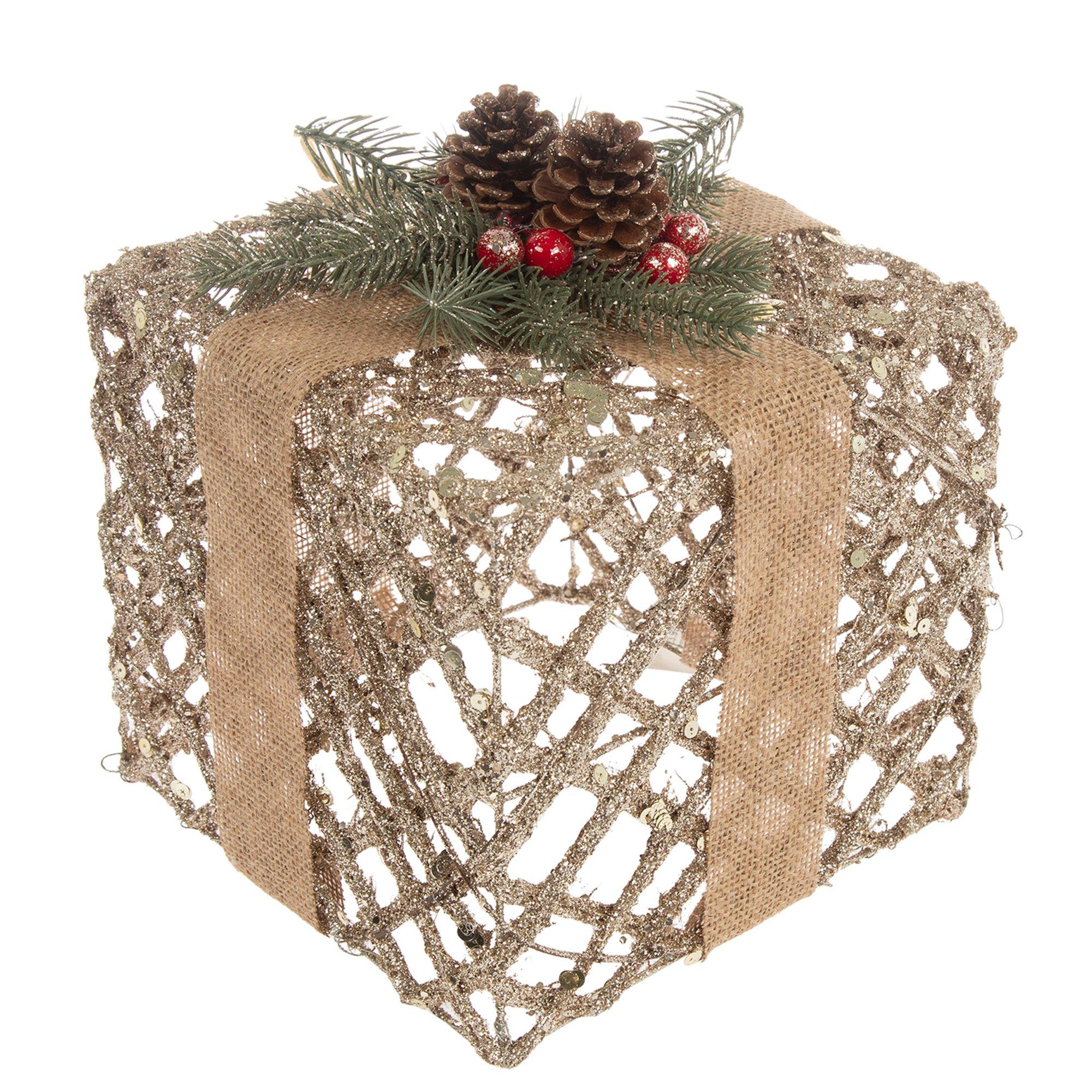 Glitter & Pine Metal Gift Decor | Hobby Lobby | 5696224