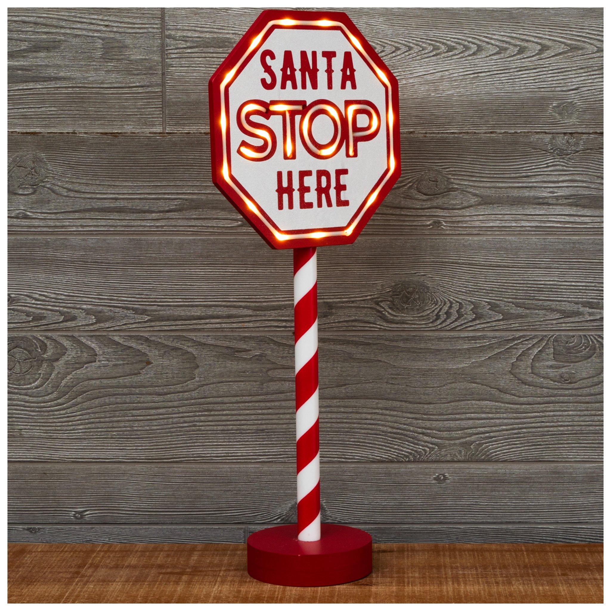 Santa Light Up Stop Sign | Hobby Lobby | 5697982
