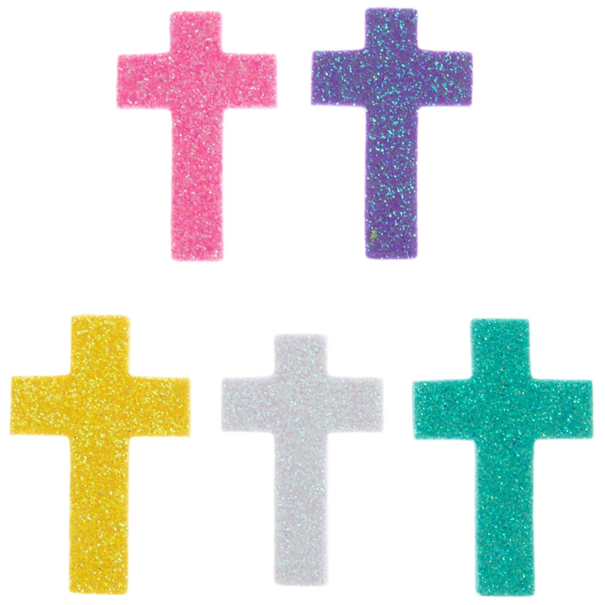 Pastel Glitter Cross Foam Stickers | Hobby Lobby | 572792