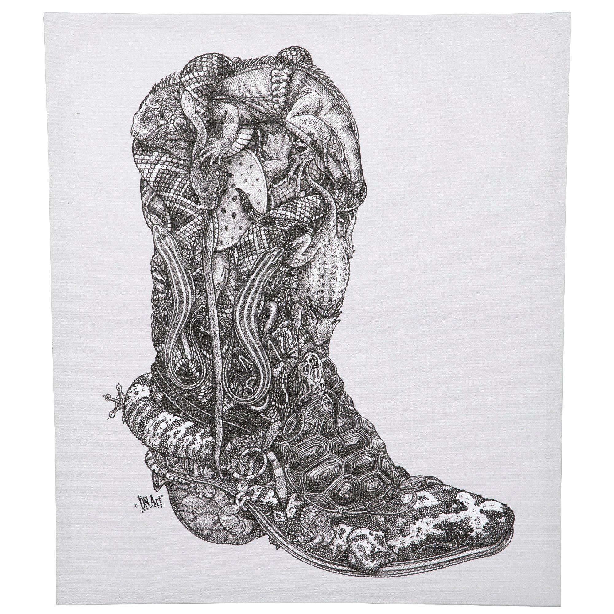 Cowboy Boots Pencil Drawing