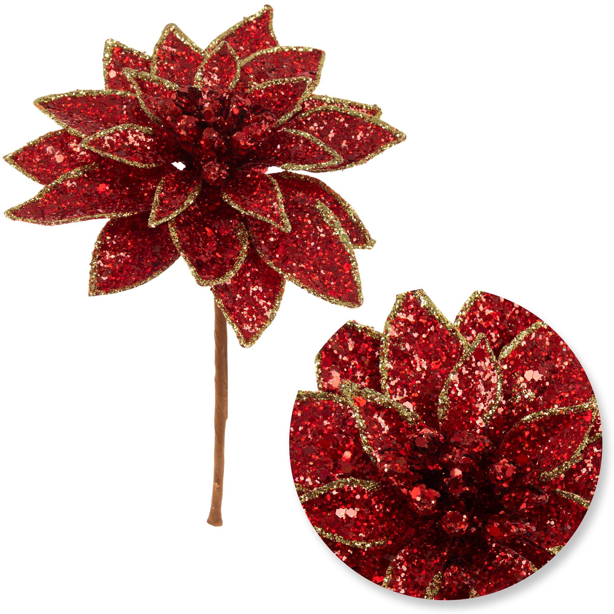 Glitter Poinsettia Pick | Hobby Lobby | 5801741
