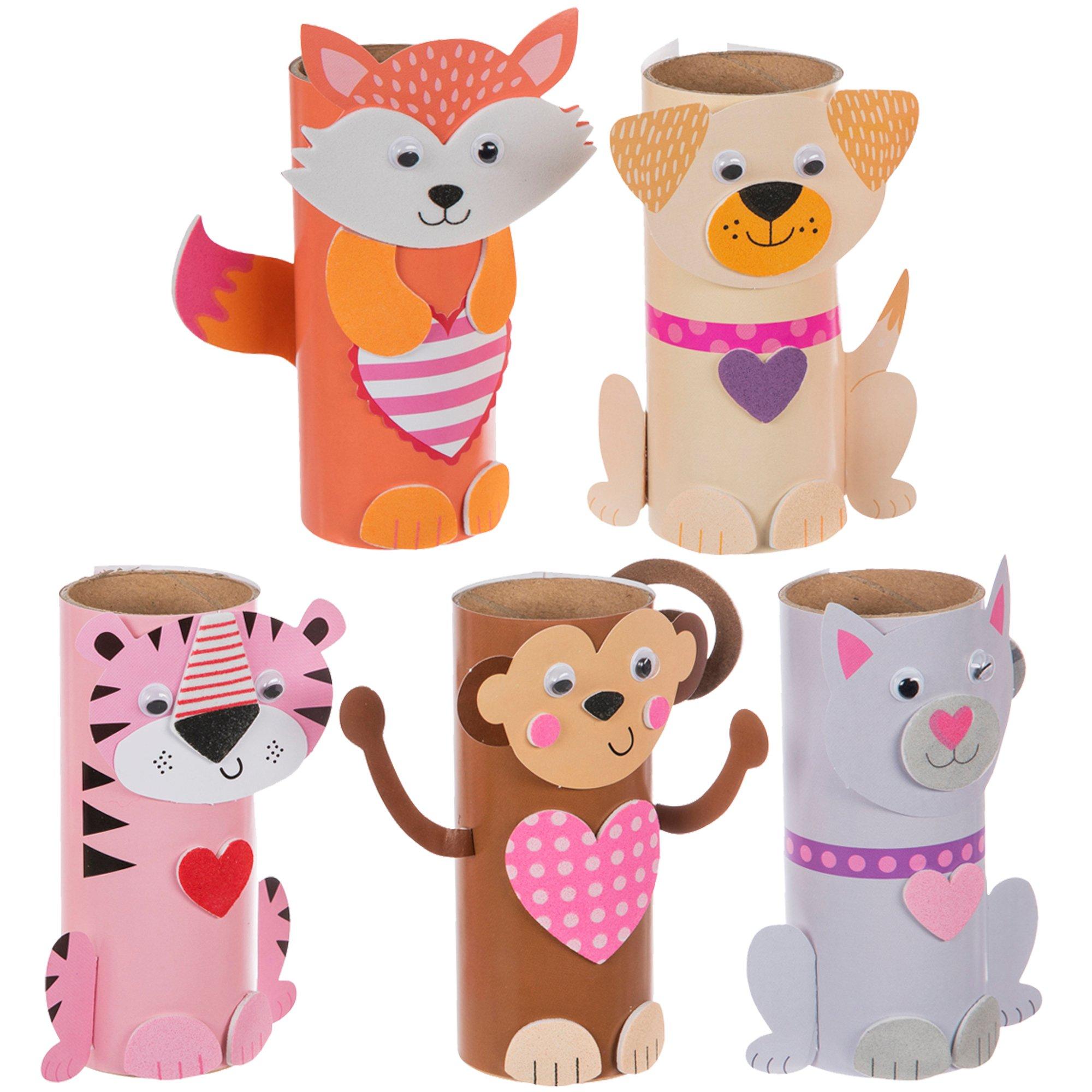Valentine Animals Paper Roll Craft Kit | Hobby Lobby | 5861570