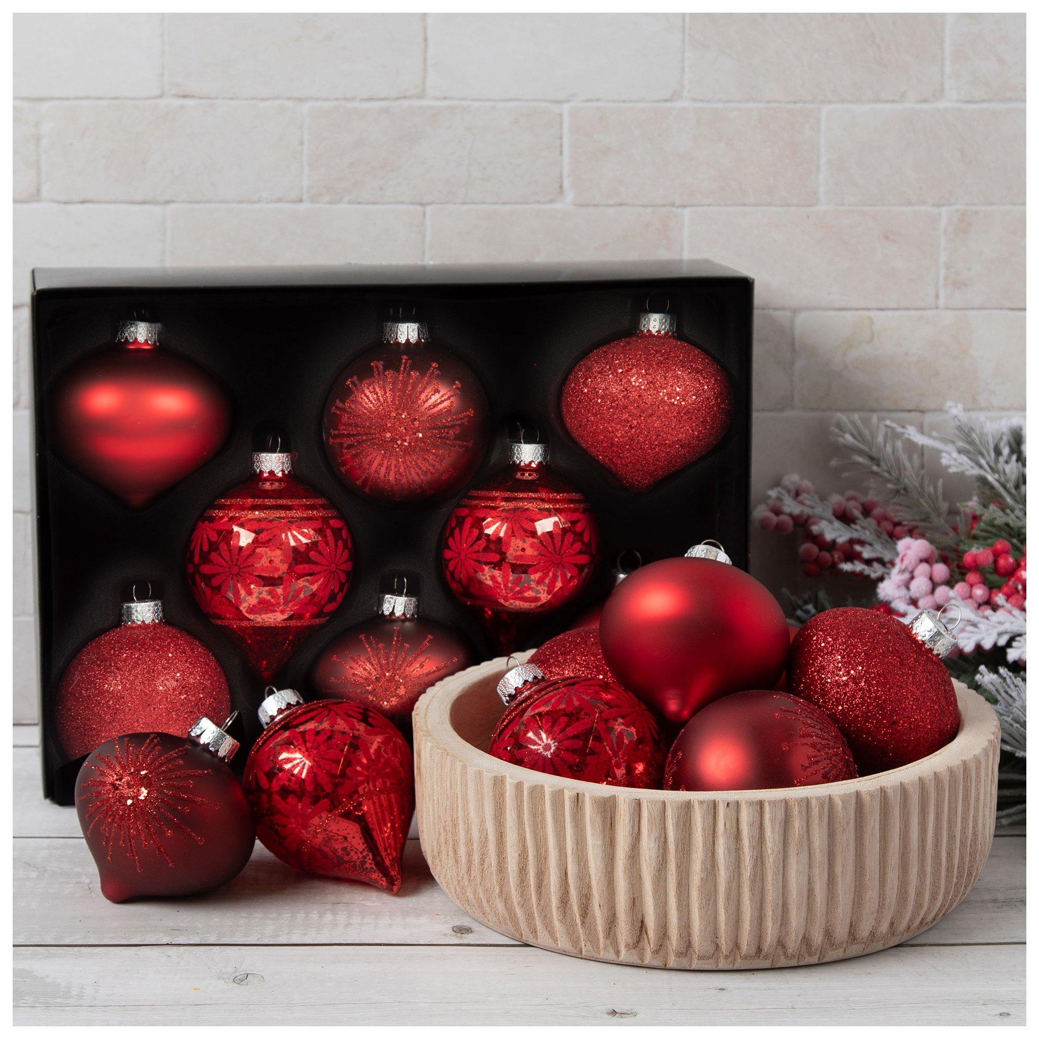 Red Glitter Ornament Set | Hobby Lobby | 5958996