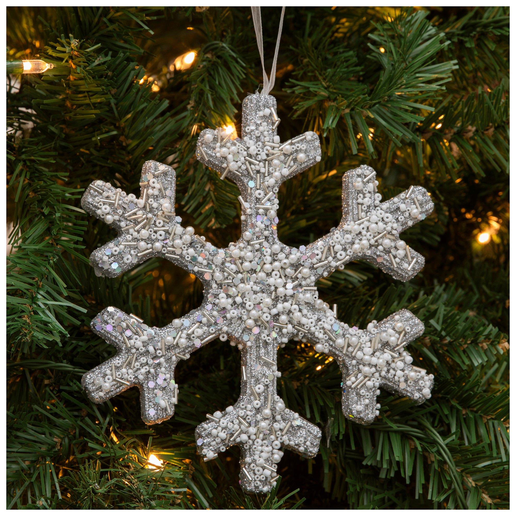Beaded Glitter Snowflake Ornaments | Hobby Lobby | 5964465