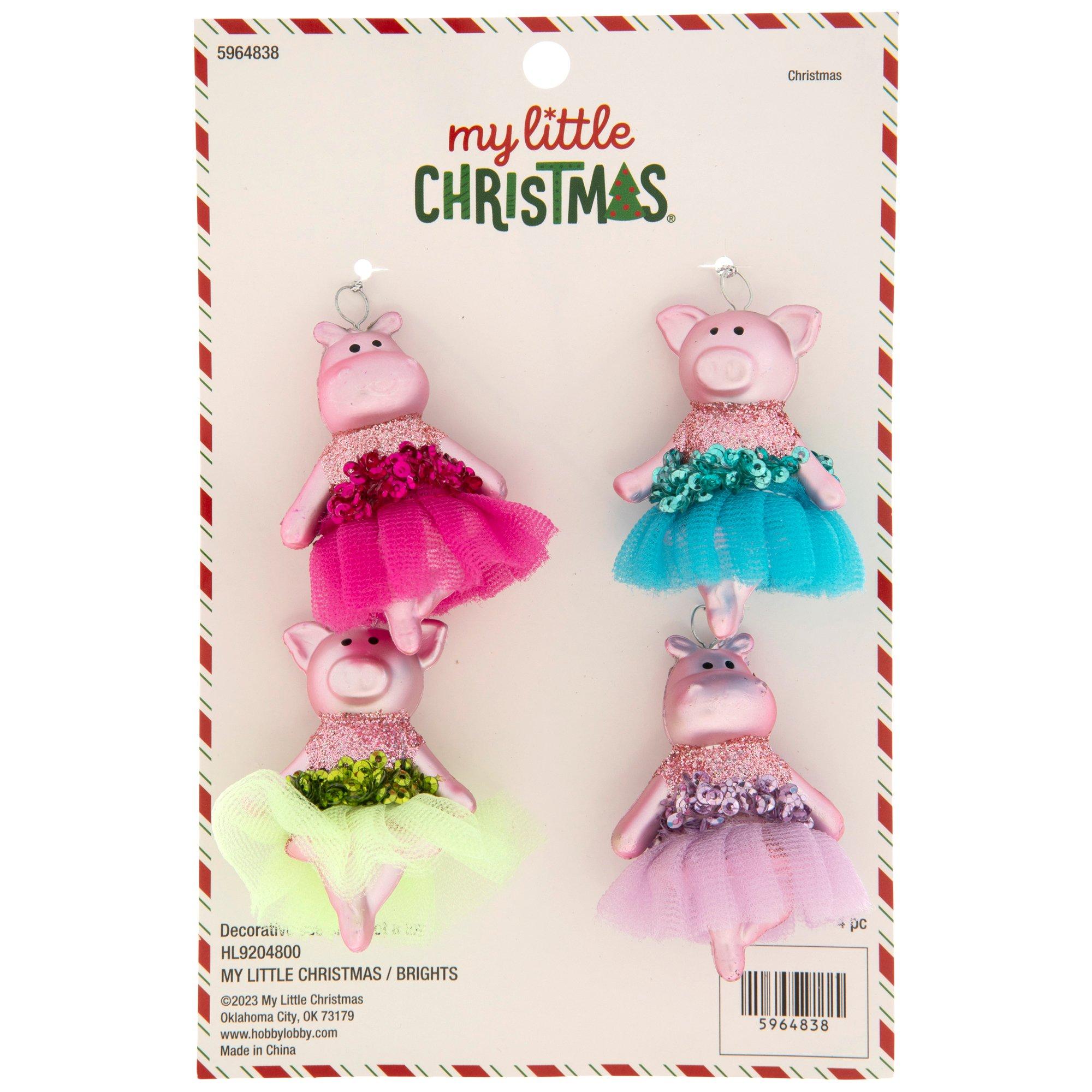 Mini Ballerina Hippo & Pig Ornaments | Hobby Lobby | 5964838