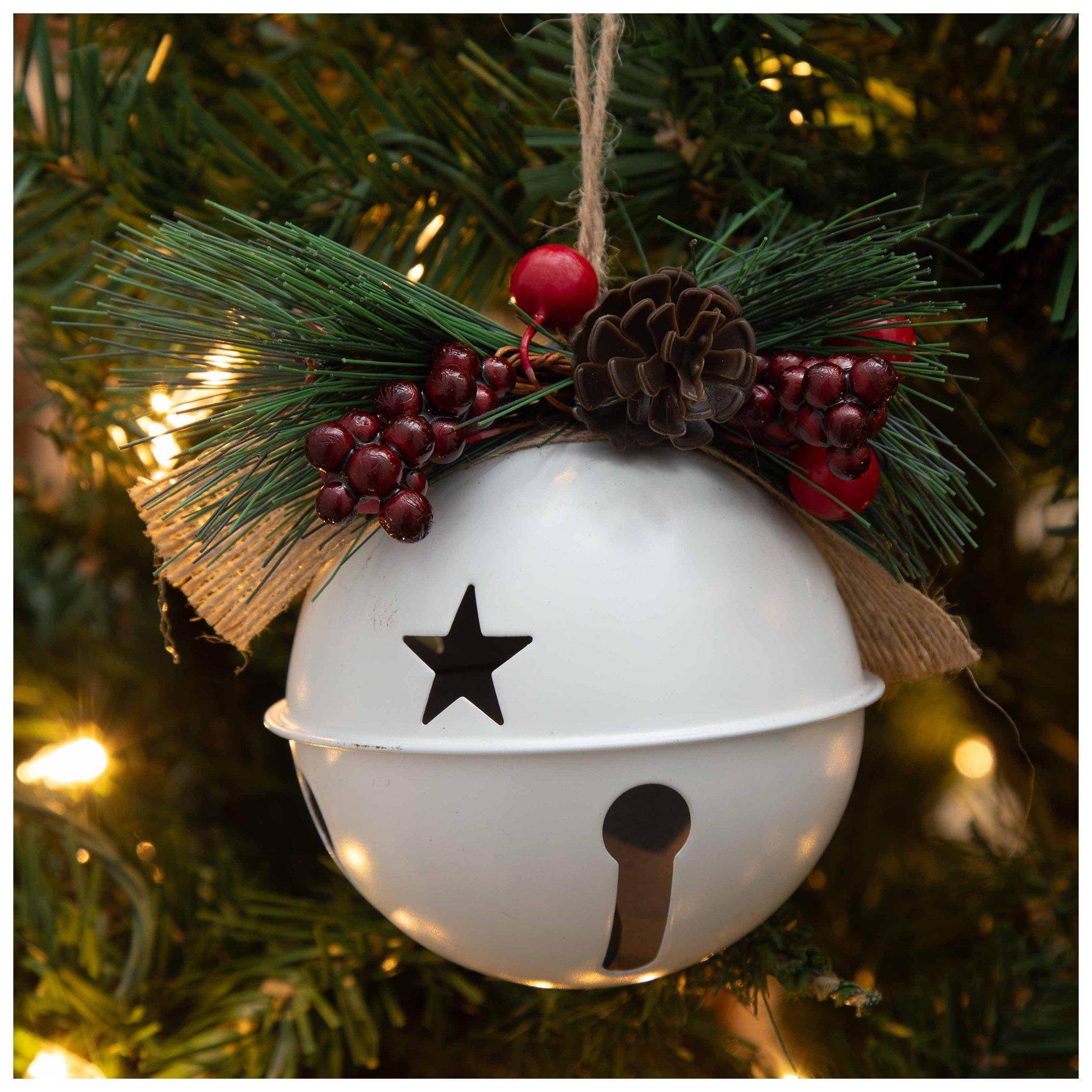 White Star & Pinecone Jingle Bell Ornaments | Hobby Lobby | 5969431