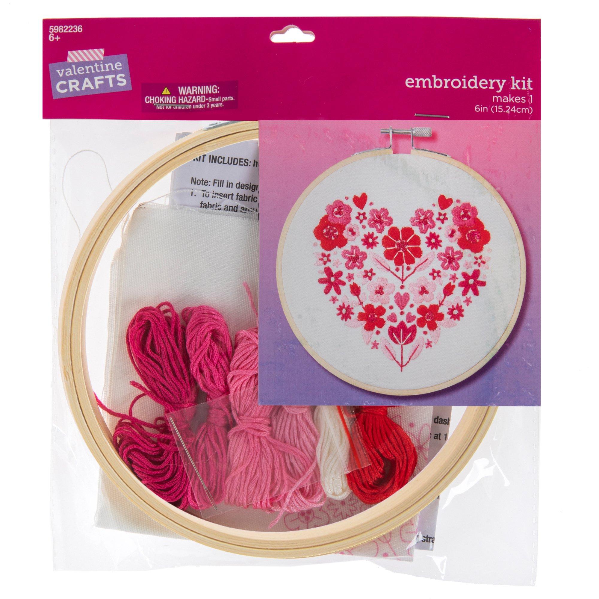 Floral Heart Embroidery Craft Kit | Hobby Lobby | 5982236