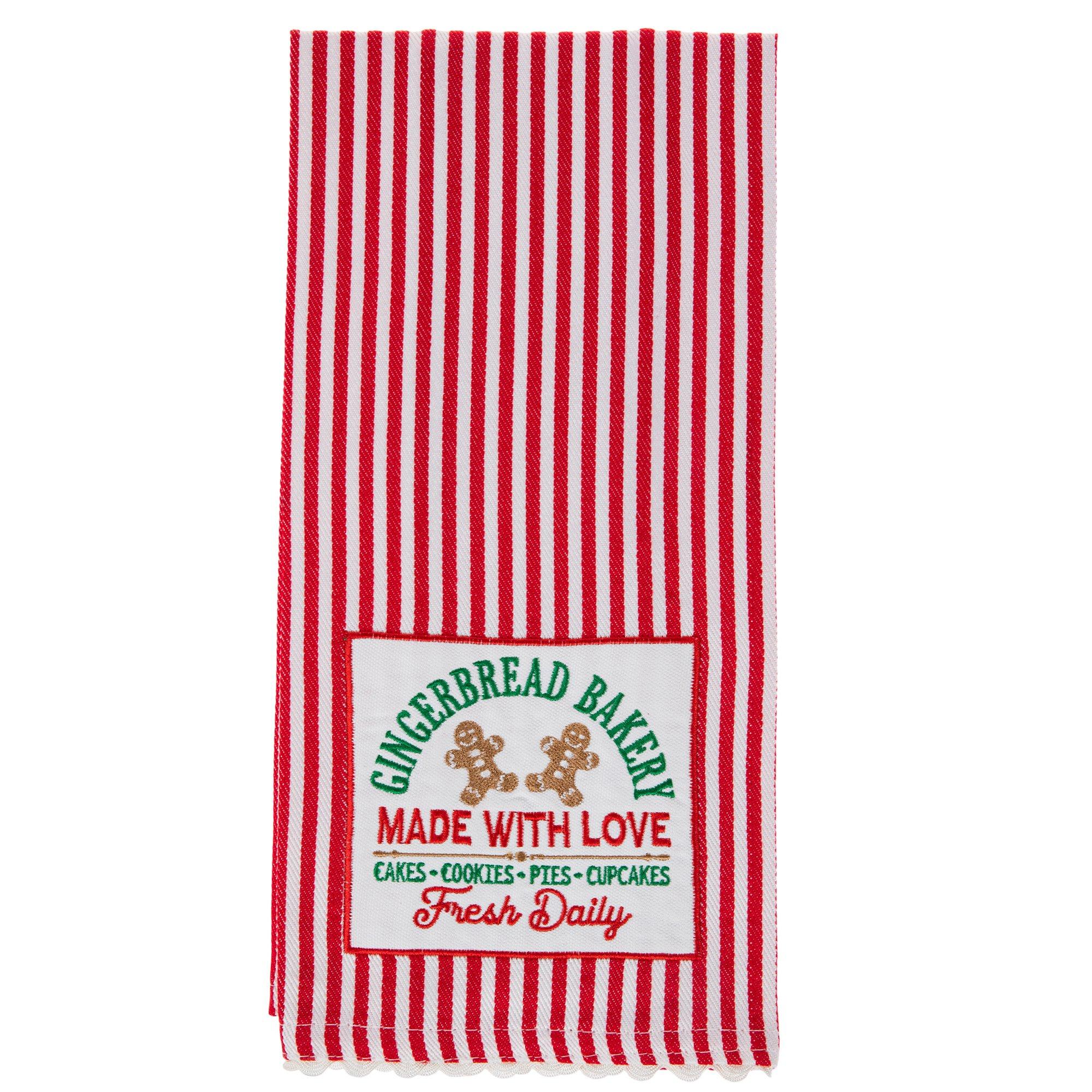 Striped Gingerbread Bakery Kitchen Towel | Hobby Lobby | 5982640