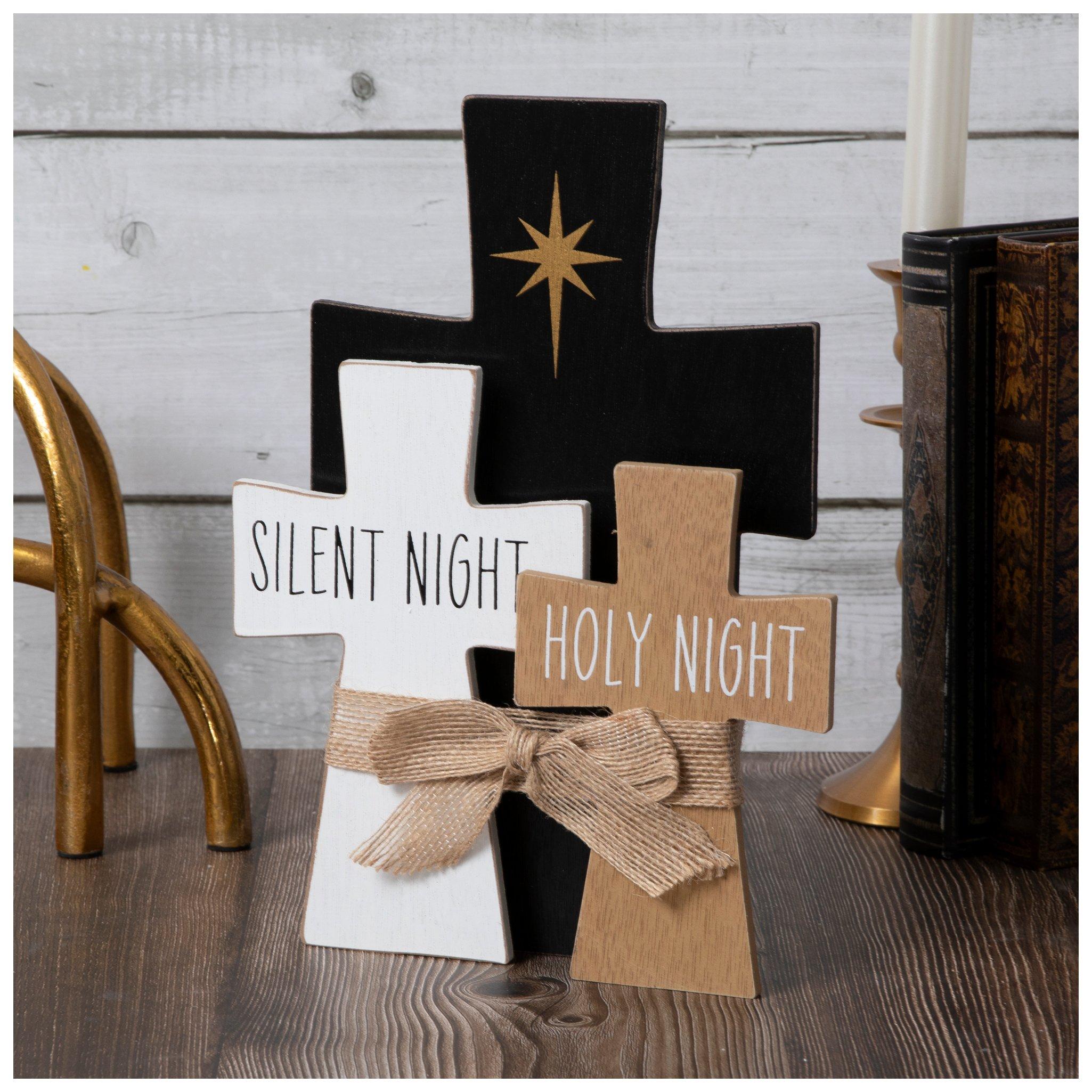 Silent Night Wood Wall Crosses | Hobby Lobby | 5986013