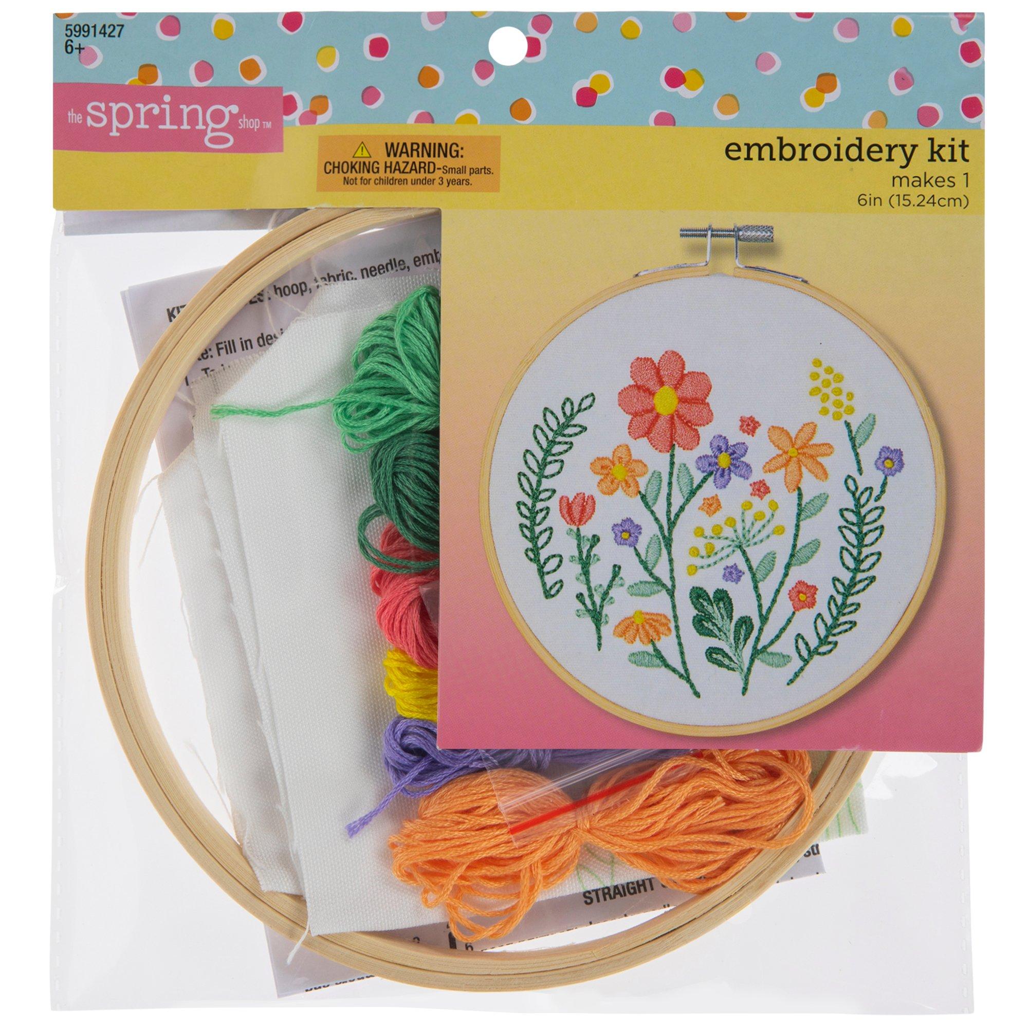 Spring Floral Embroidery Craft Kit | Hobby Lobby | 5991427