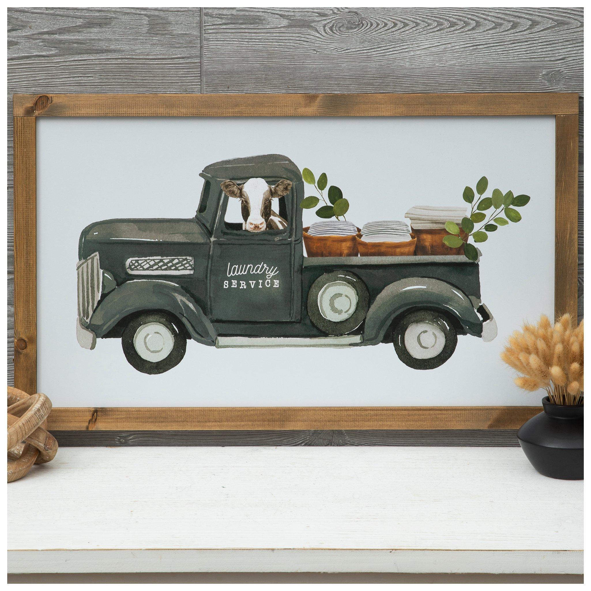 Laundry Service Cow Truck Wood Wall Decor | Hobby Lobby | 6004634