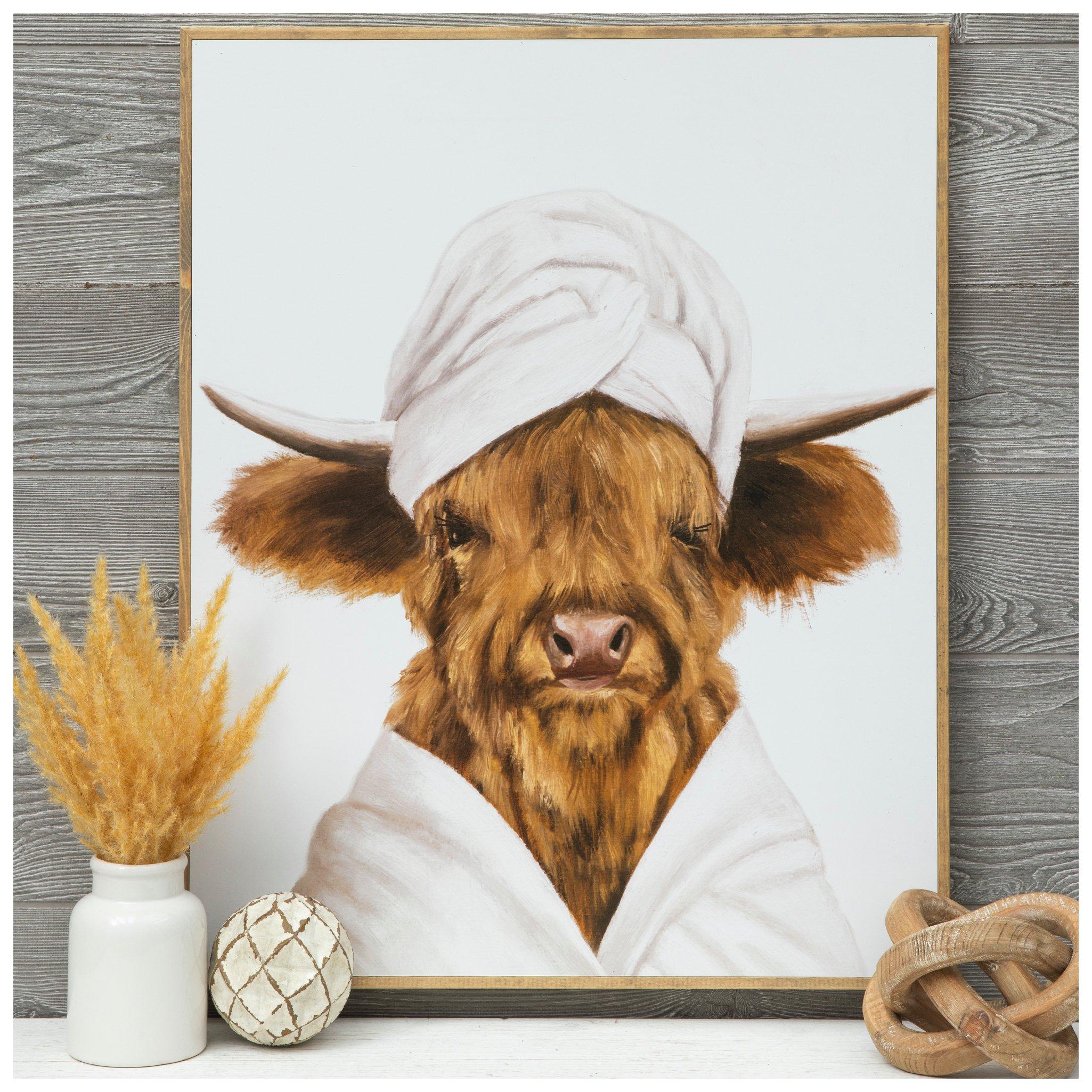 Highland Cow In Robe Wood Wall Decor | Hobby Lobby | 6004675