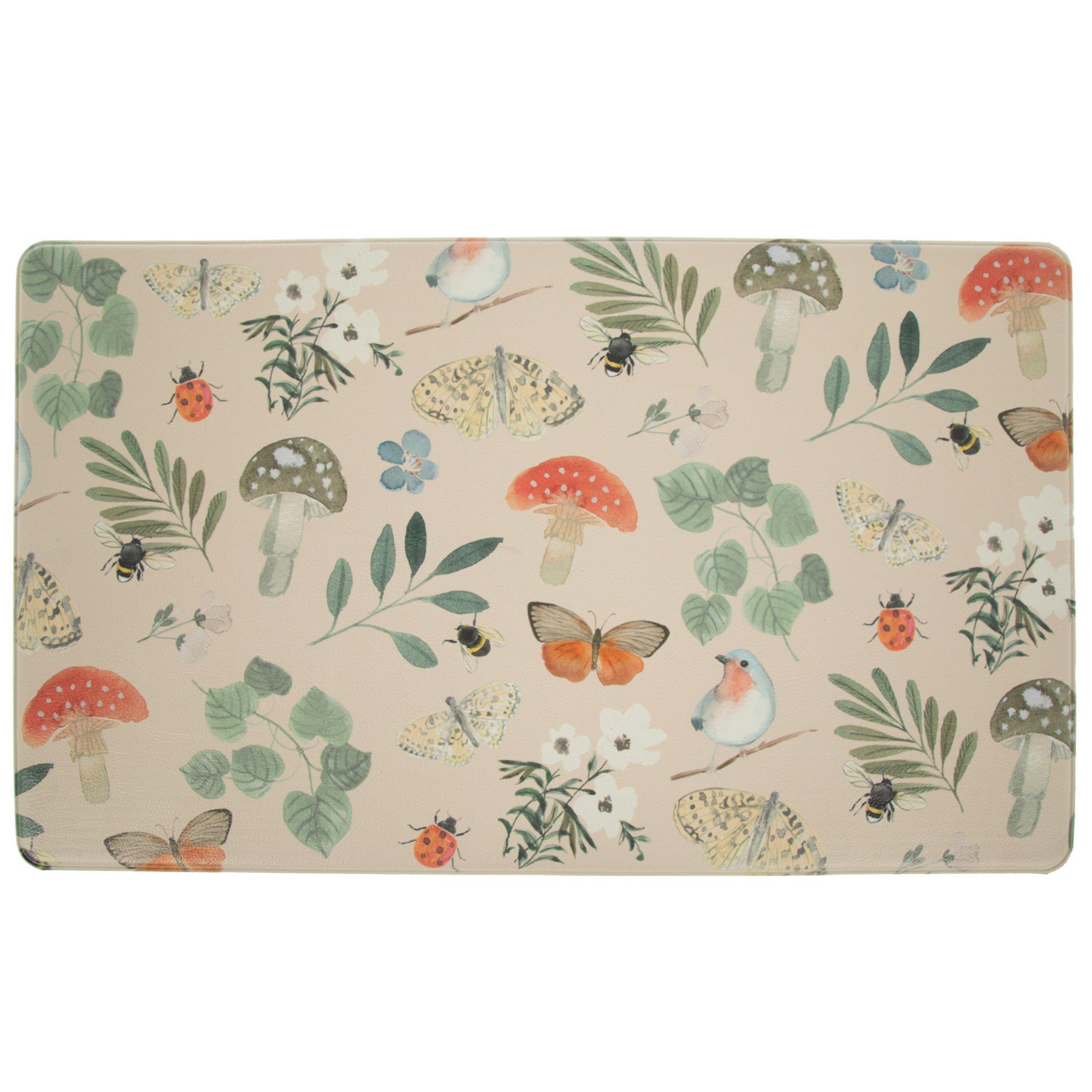 Mushrooms & Bugs Watercolor Kitchen Mat | Hobby Lobby | 6009005