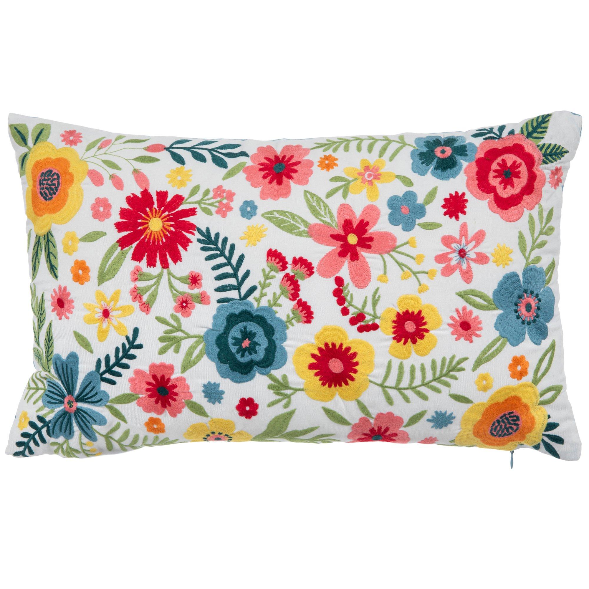 Spring Florals Embroidered Pillow | Hobby Lobby | 6016356