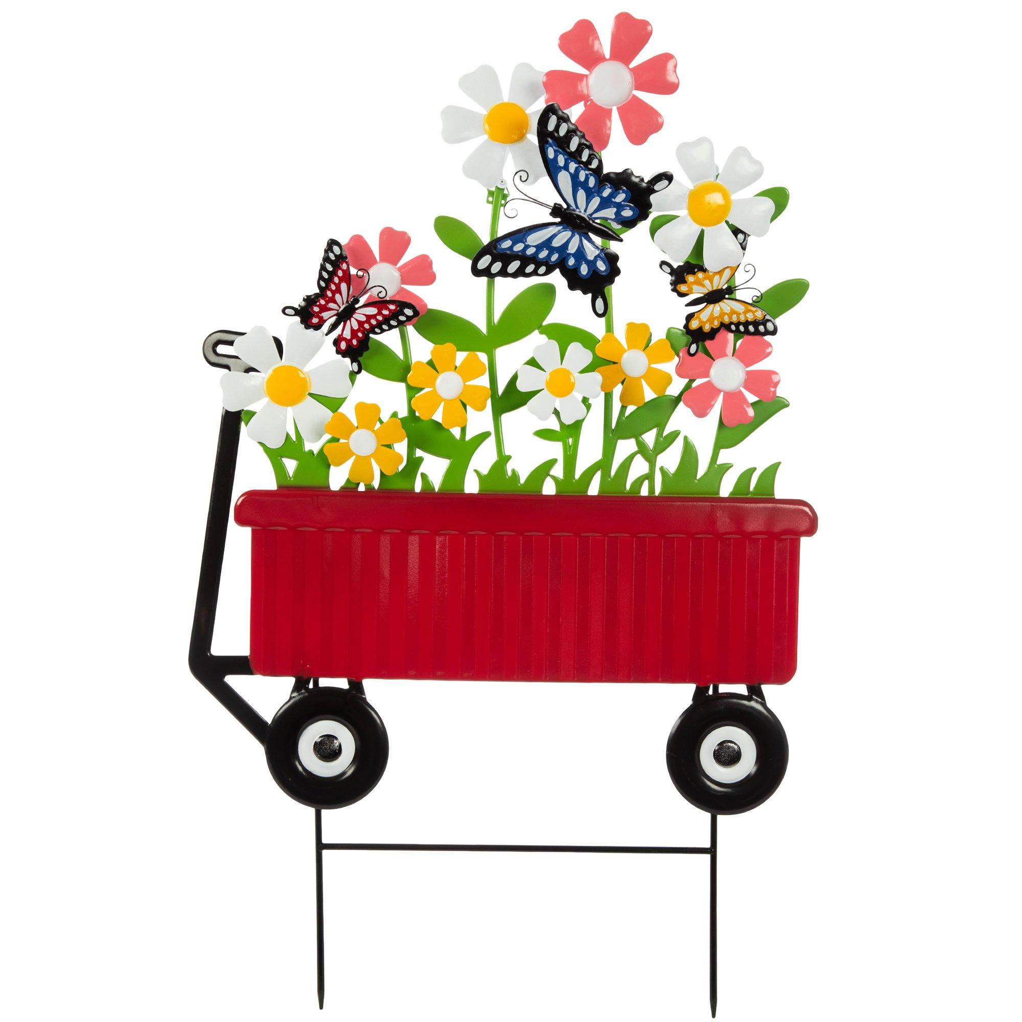 Flower Garden & Wagon Metal Garden Stake | Hobby Lobby | 6018287