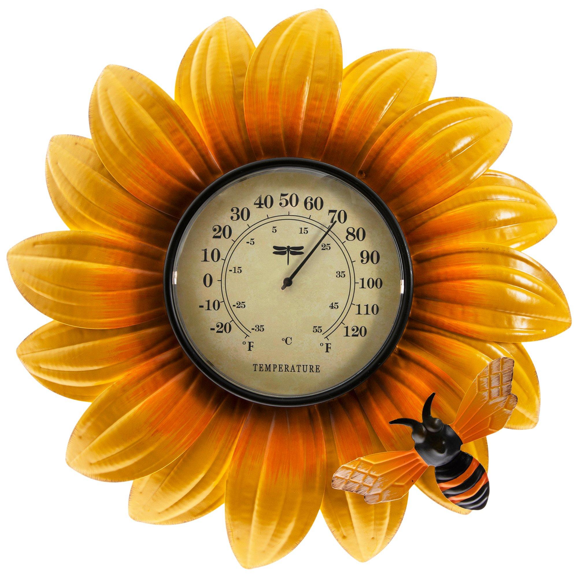 Sunflower With Bee Metal Thermometer | Hobby Lobby | 6024384