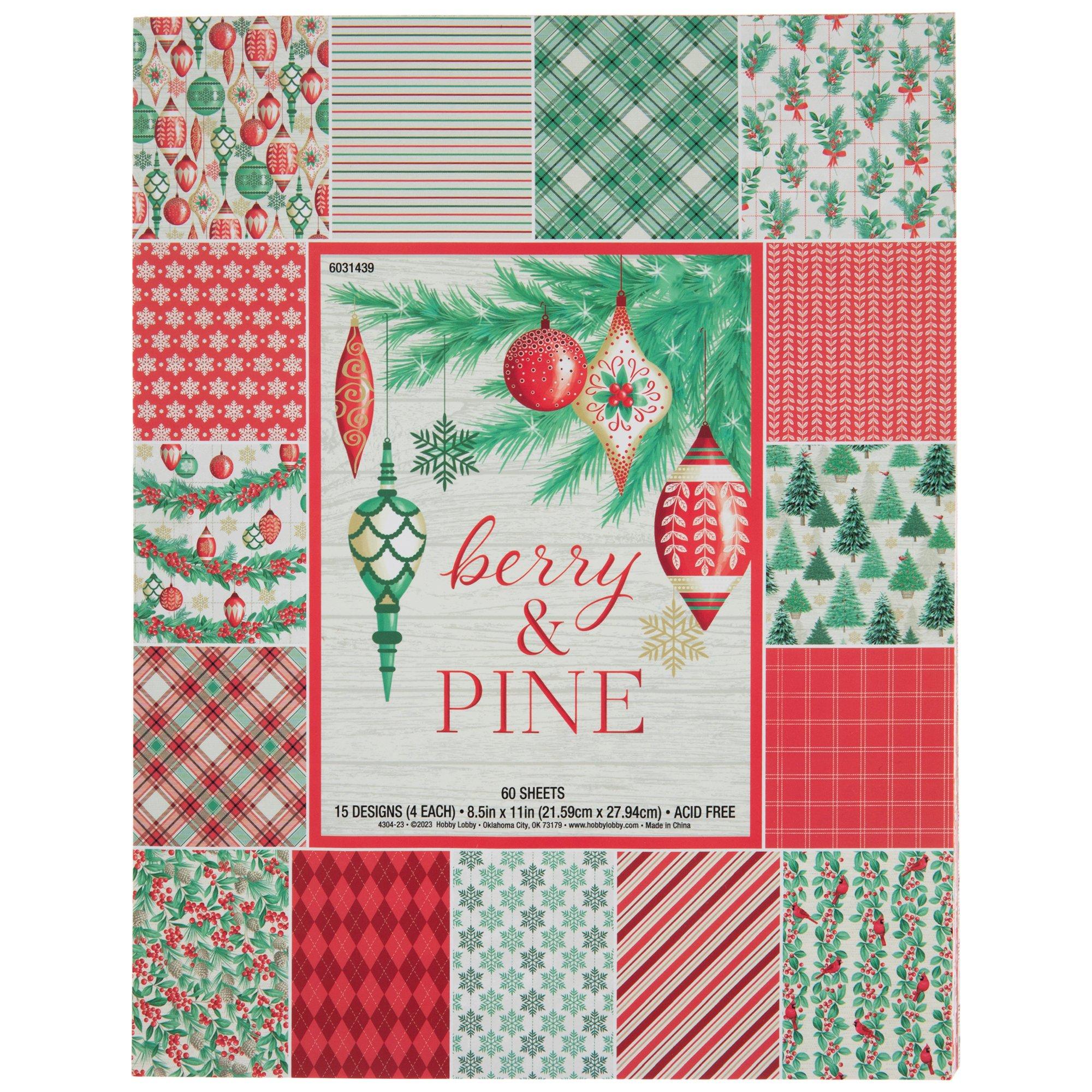 Berry & Pine Patterned Paper Pack | Hobby Lobby | 6031439