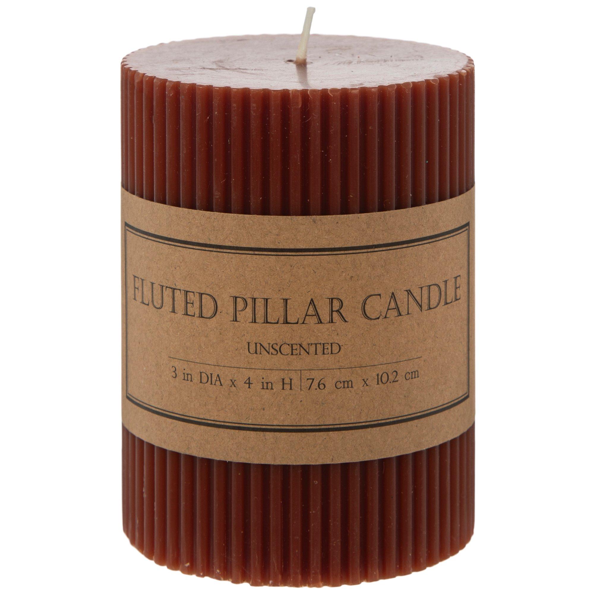 Maroon Fluted Pillar Candle | Hobby Lobby | 6039135