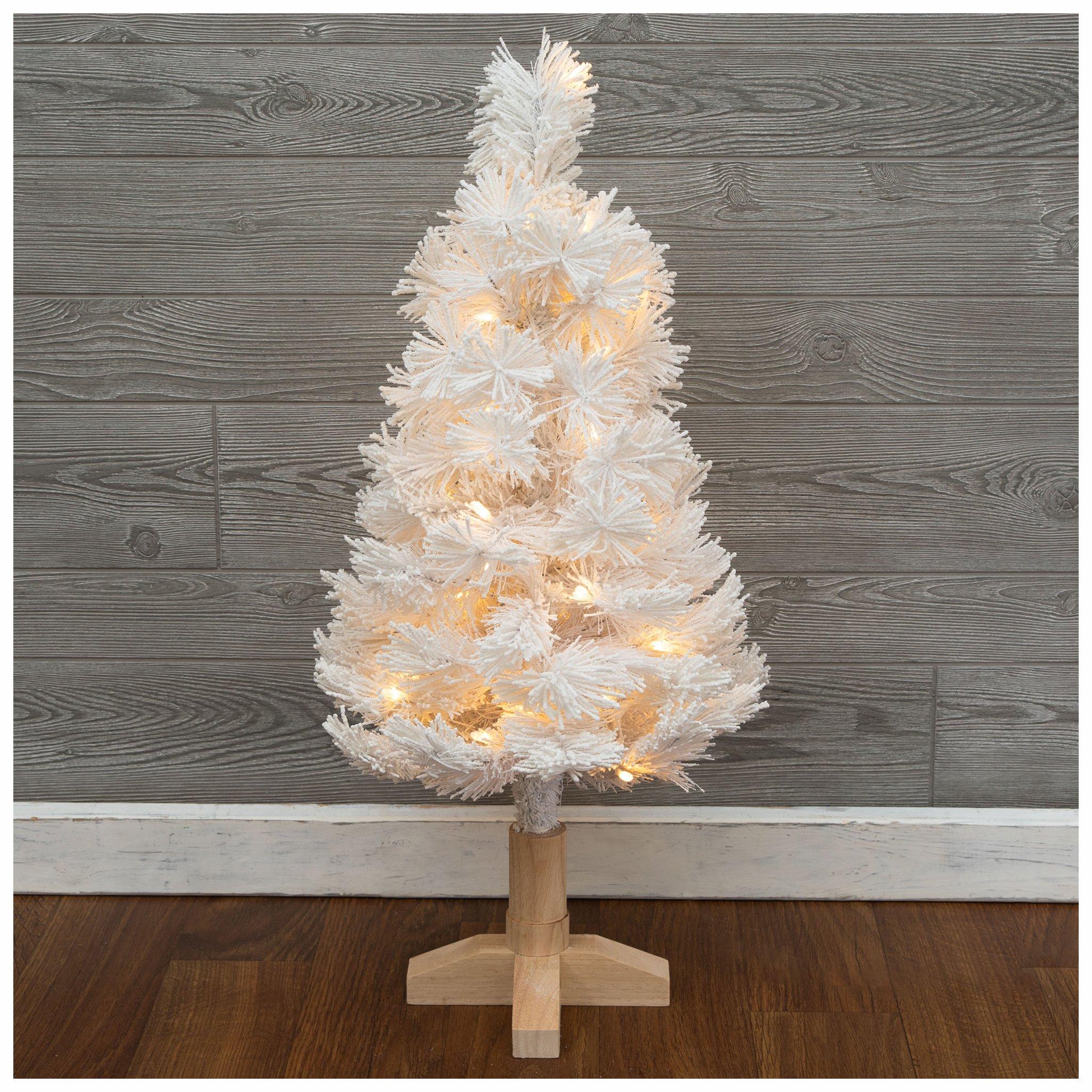 White Flocked Pine Pre-Lit Christmas Tree - 3 ft | Hobby Lobby | 6042493