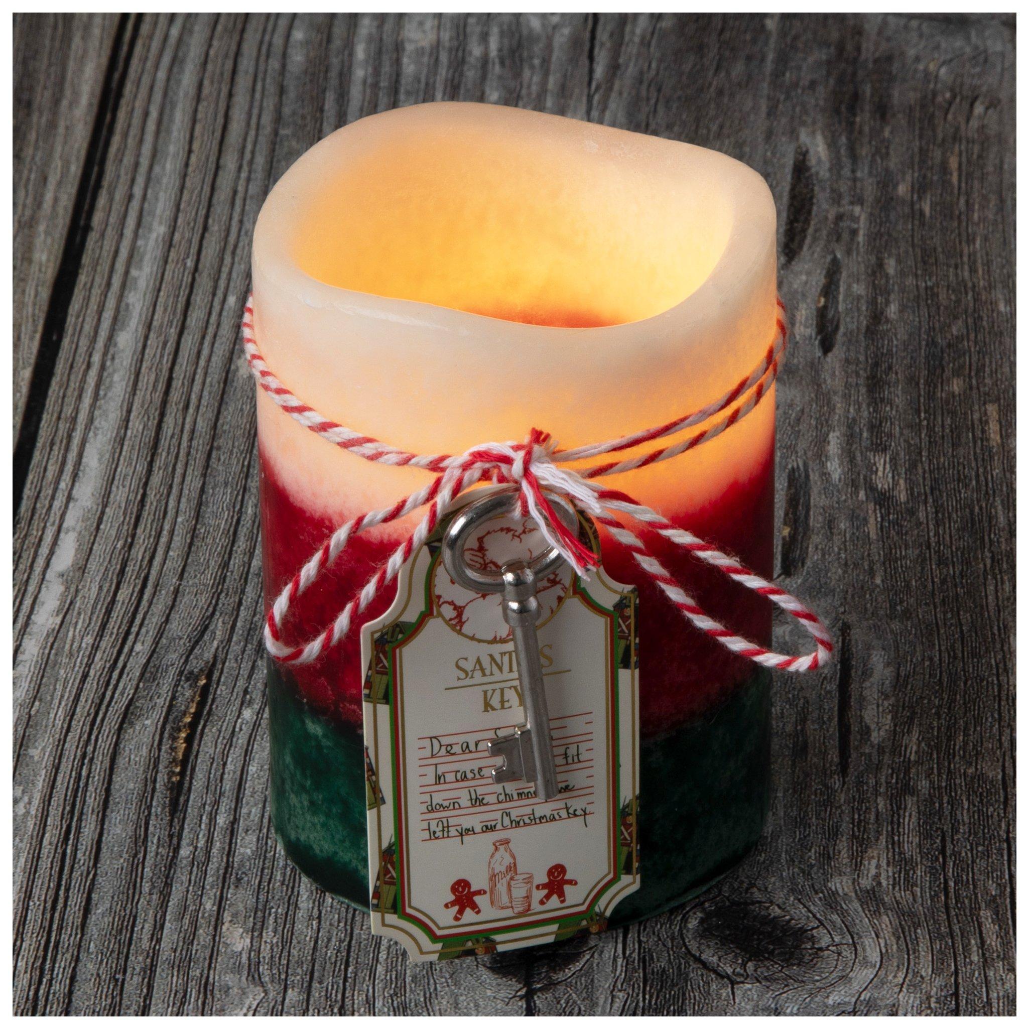 Santa's Key Layered LED Pillar Candle | Hobby Lobby | 6052039