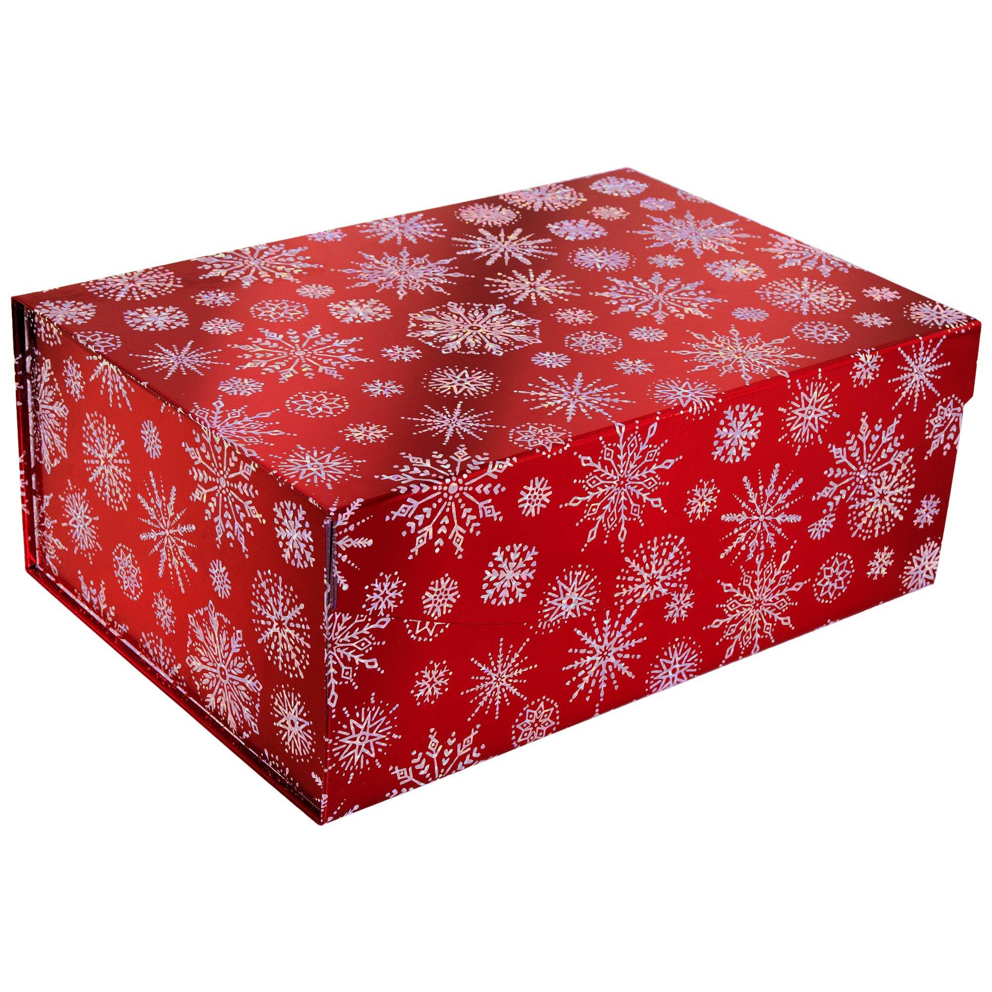 Red & Silver Snowflake Gift Box | Hobby Lobby | 6064547