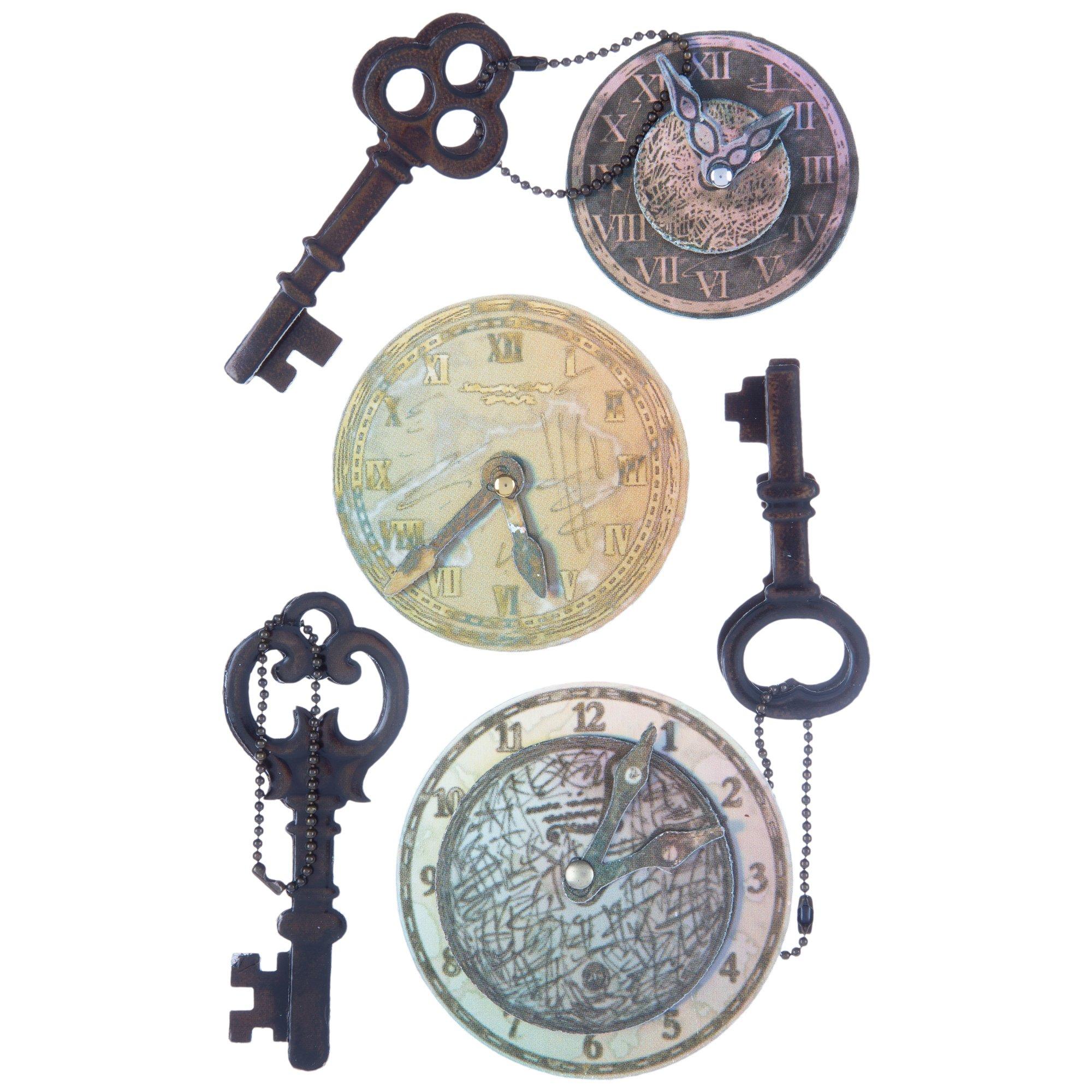 Vintage Keys & Clocks 3D Stickers | Hobby Lobby | 613570