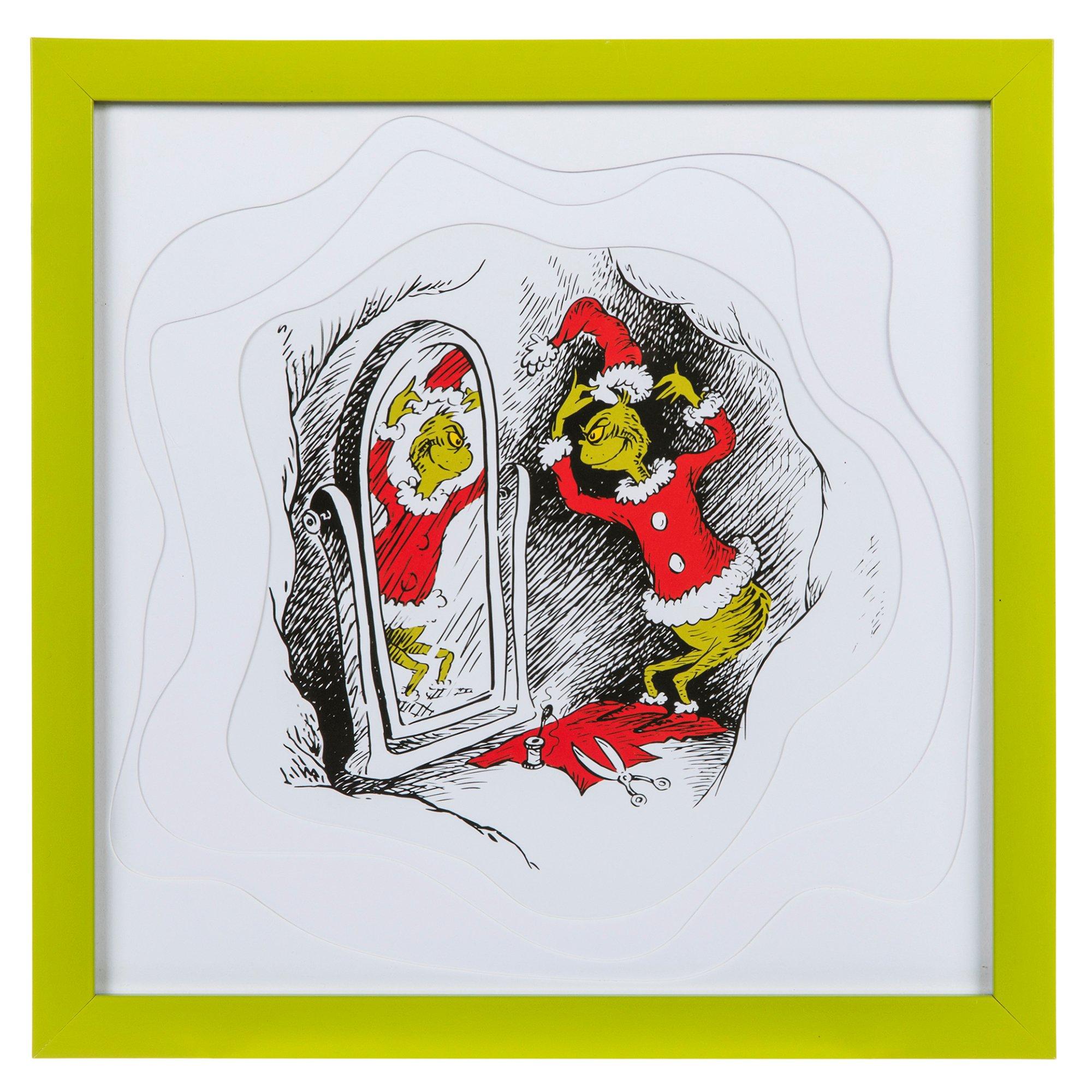 Grinch Looking In The Mirror Framed Wall Decor | Hobby Lobby | 6265623