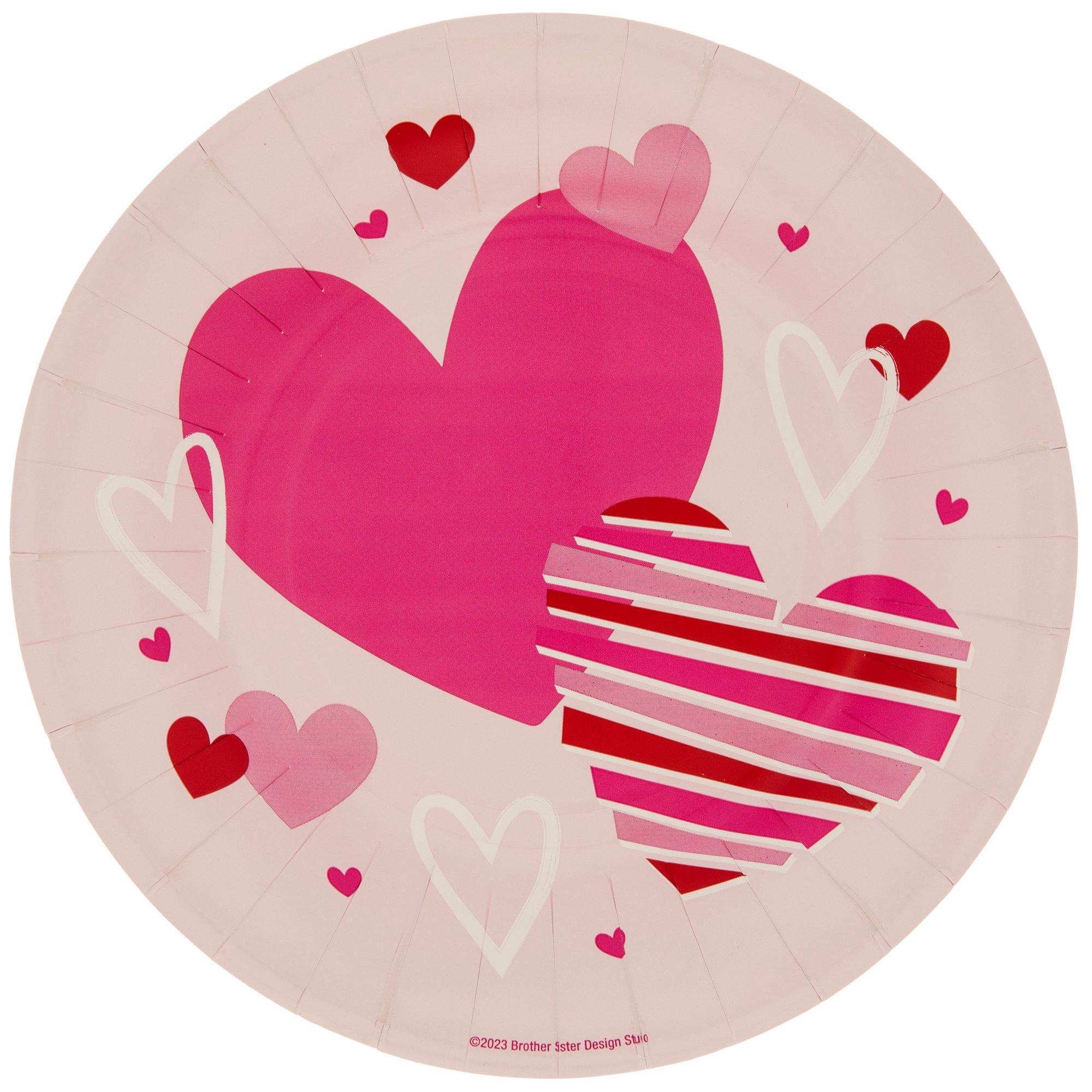 Pink, White & Red Heart Paper Plates - Small | Hobby Lobby | 6265946