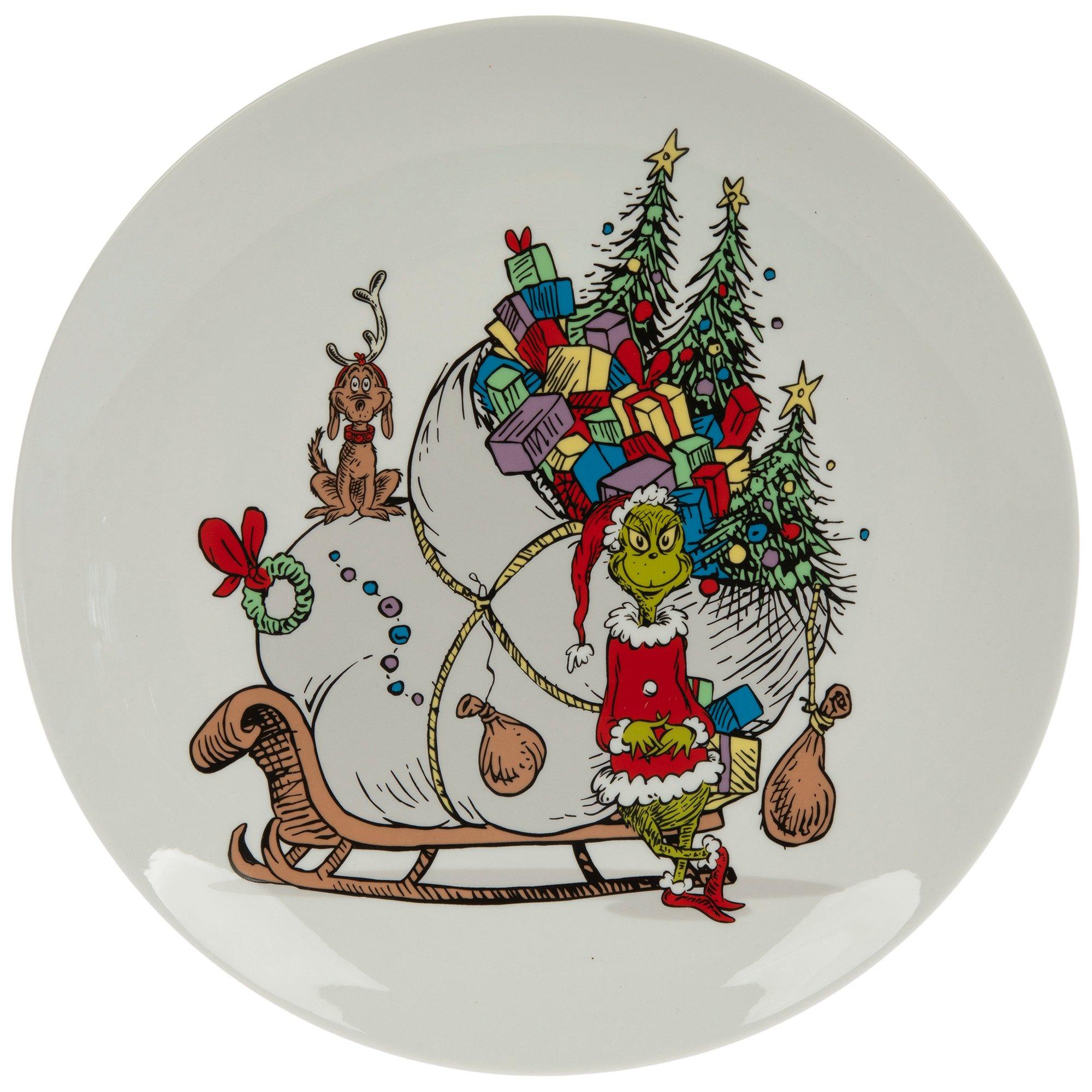 Grinch With Sleigh Ceramic Plate | Hobby Lobby | 6267470