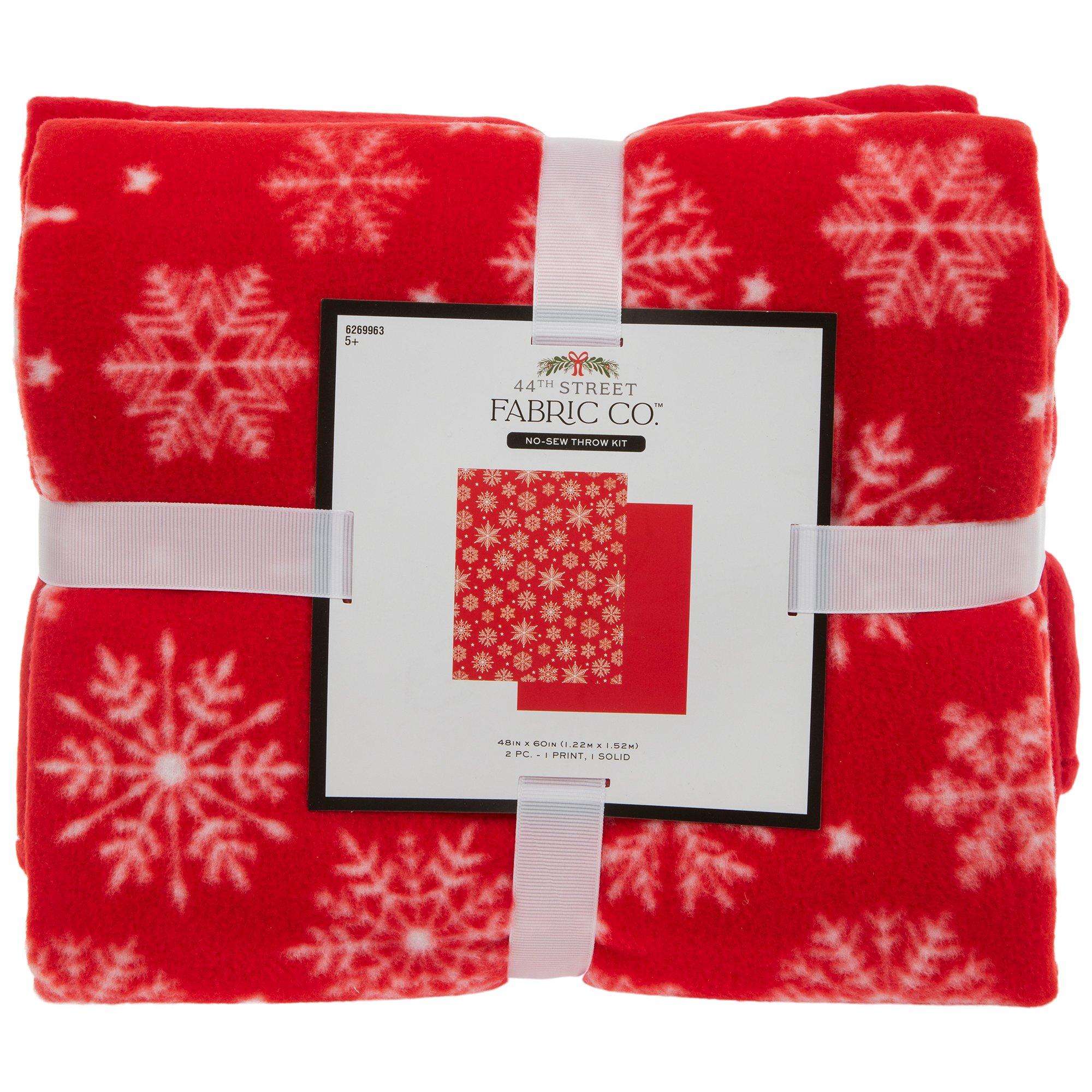 Red Snowflake No-Sew Throw Blanket Kit | Hobby Lobby | 6269963