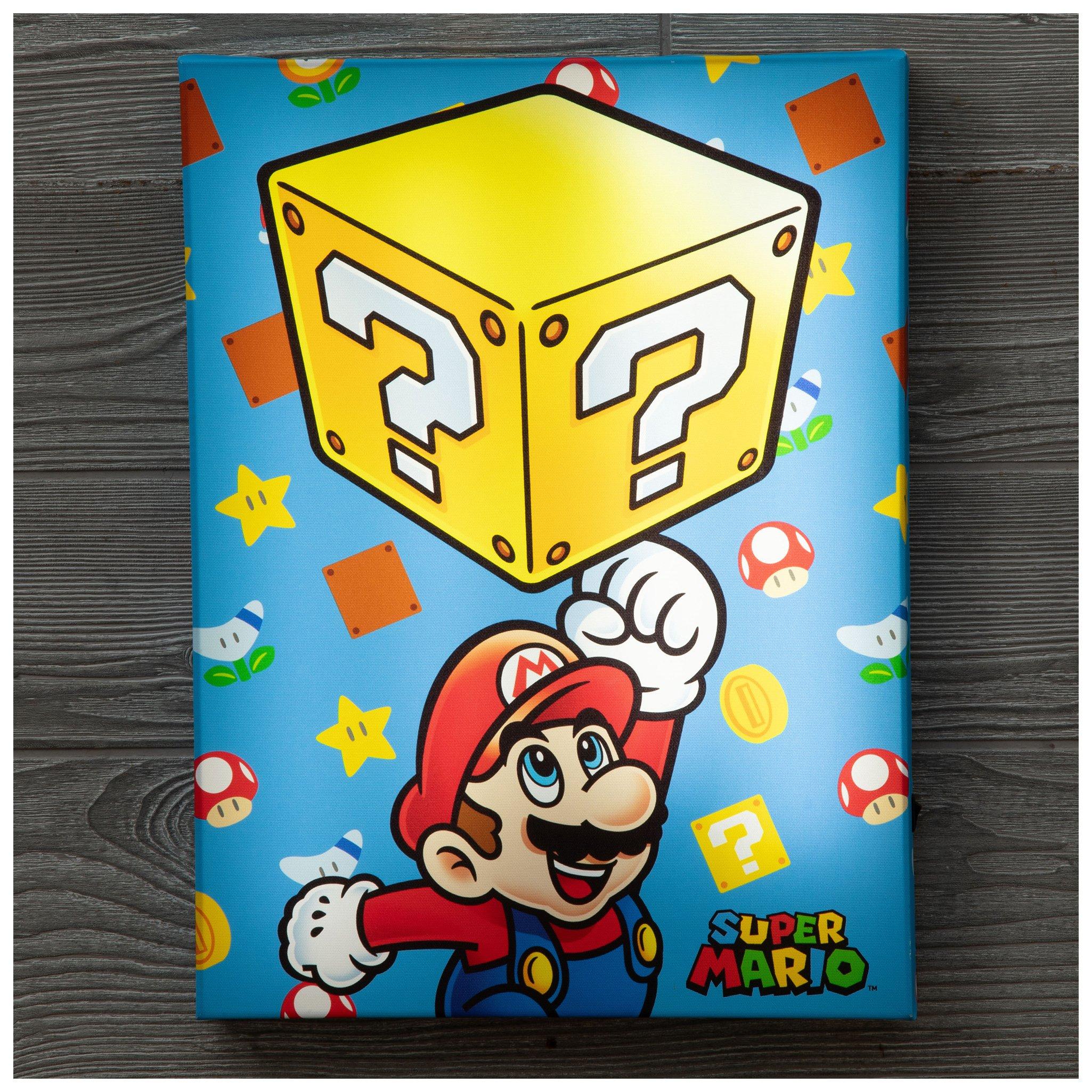 Mario Power Up Light Up Canvas Wall Decor | Hobby Lobby | 6278642