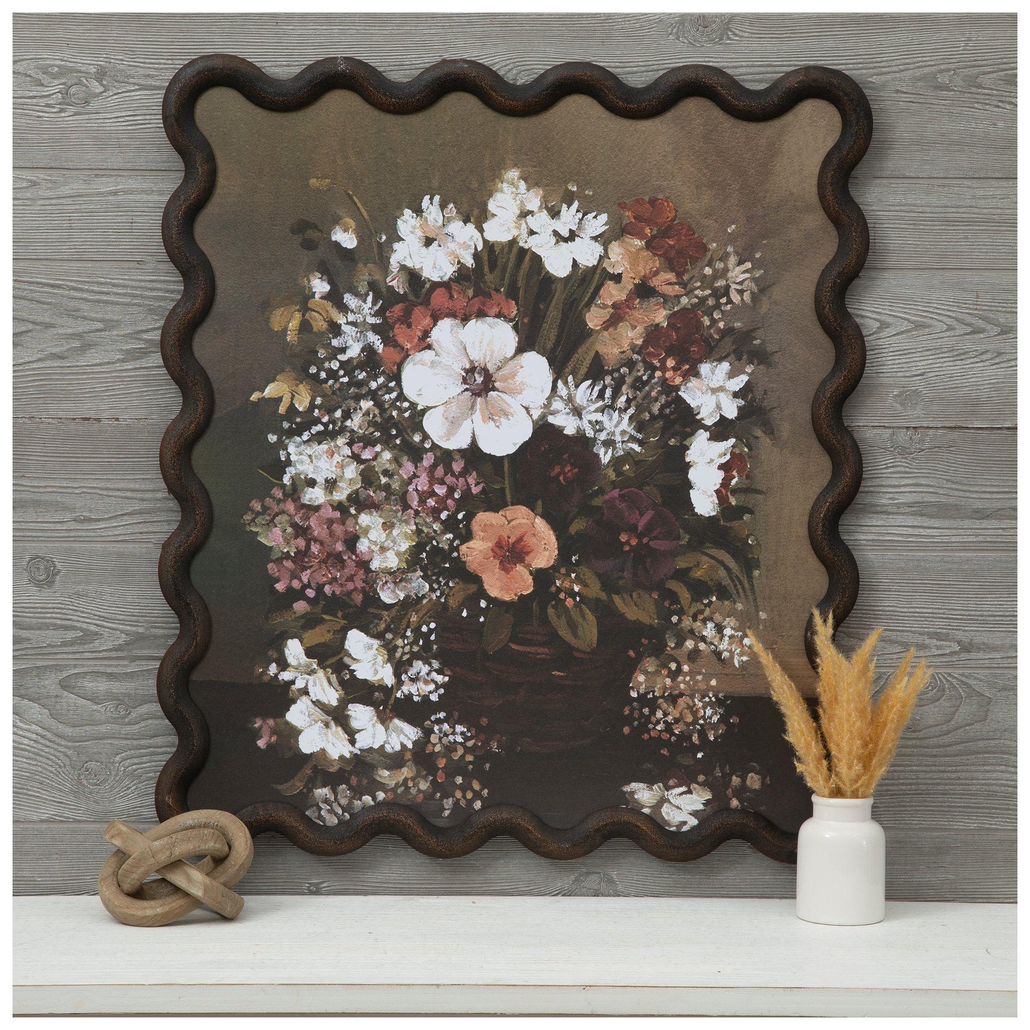 Moody Florals Wavy Frame Wood Wall Decor | Hobby Lobby | 6279897