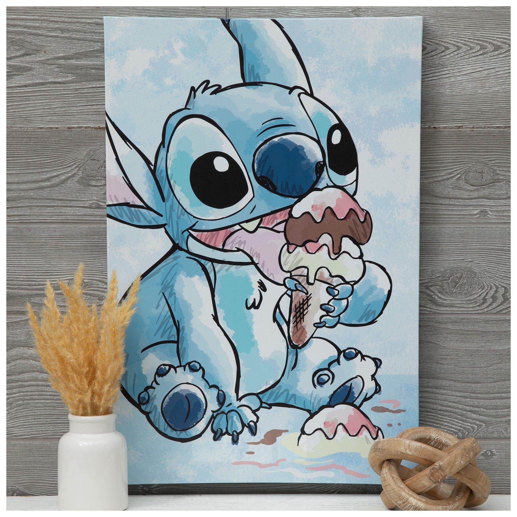 Stitch Eating Ice Cream Canvas Wall Decor | Hobby Lobby | 6282867