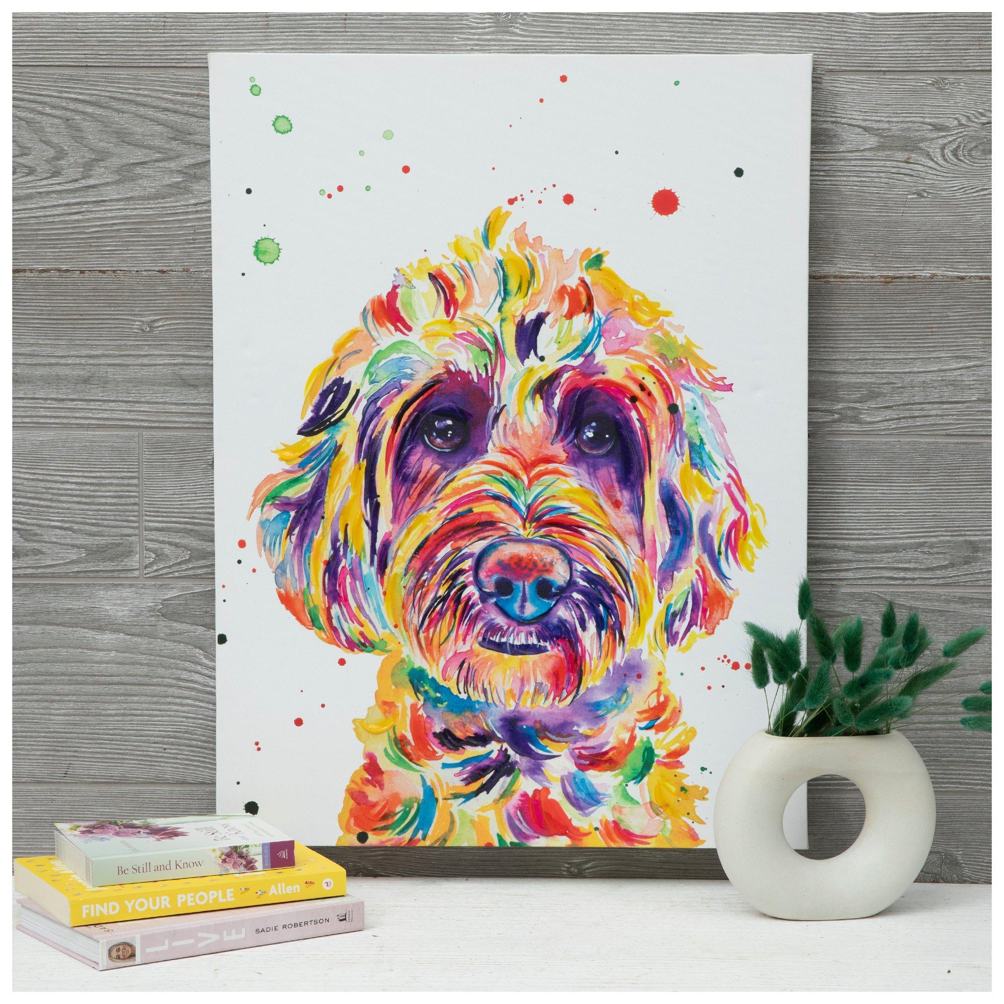 Splatter Paint Dog Canvas Wall Decor | Hobby Lobby | 6283766