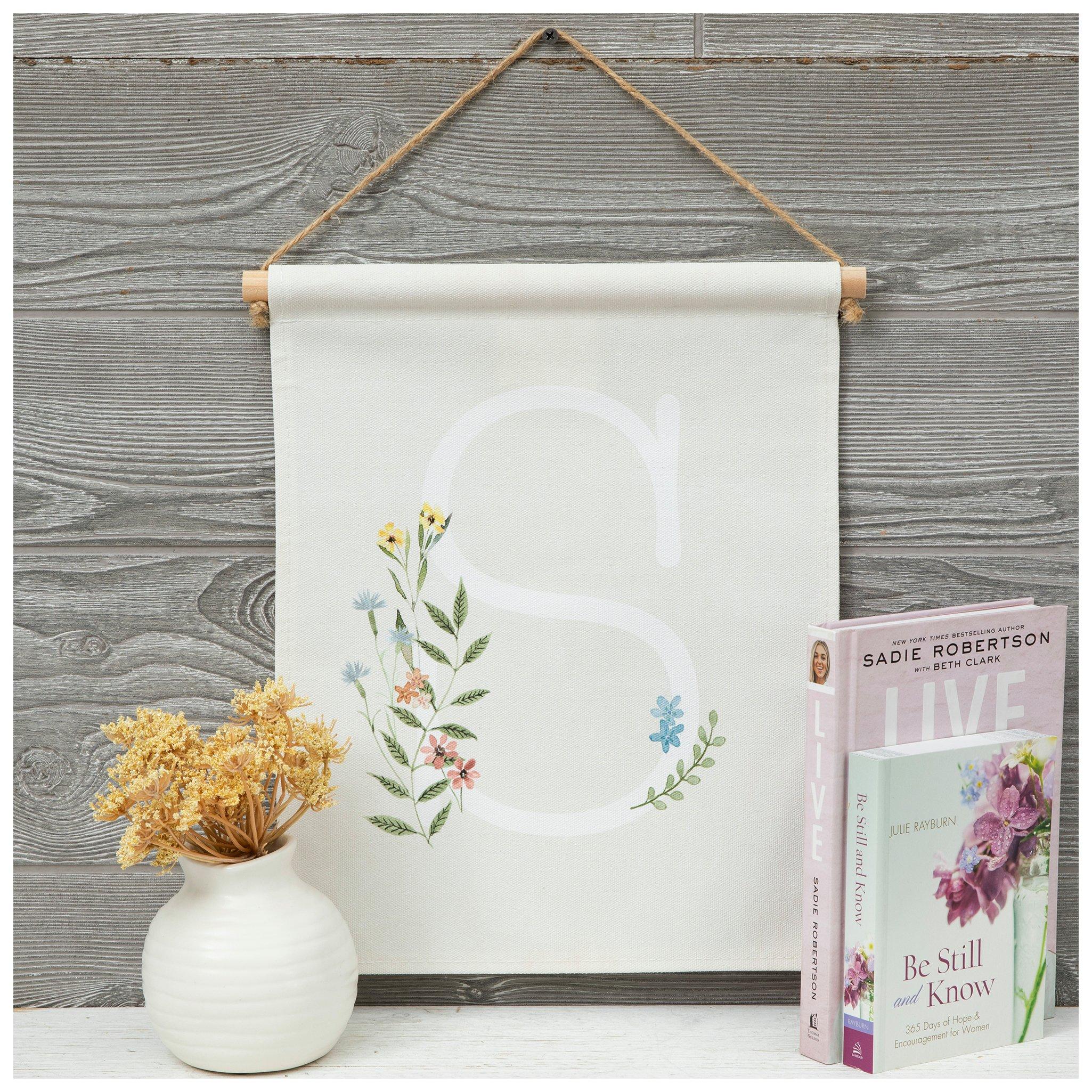 Floral Monogram Tapestry Wall Decor | Hobby Lobby | 6295380
