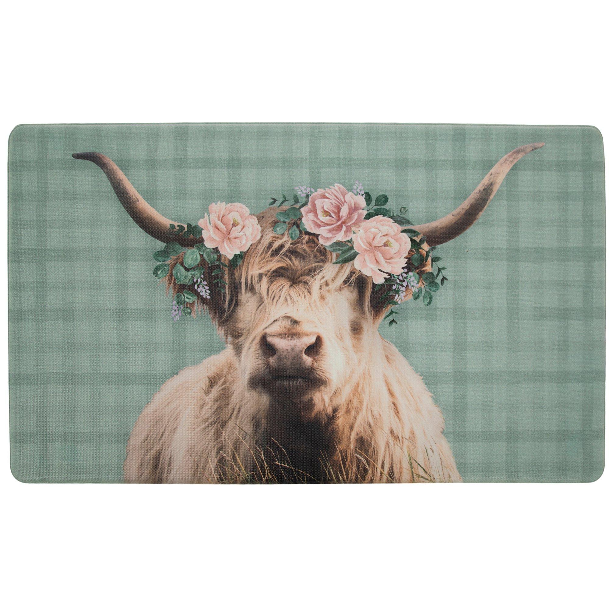 Plaid Highland Cow Kitchen Mat | Hobby Lobby | 6300636