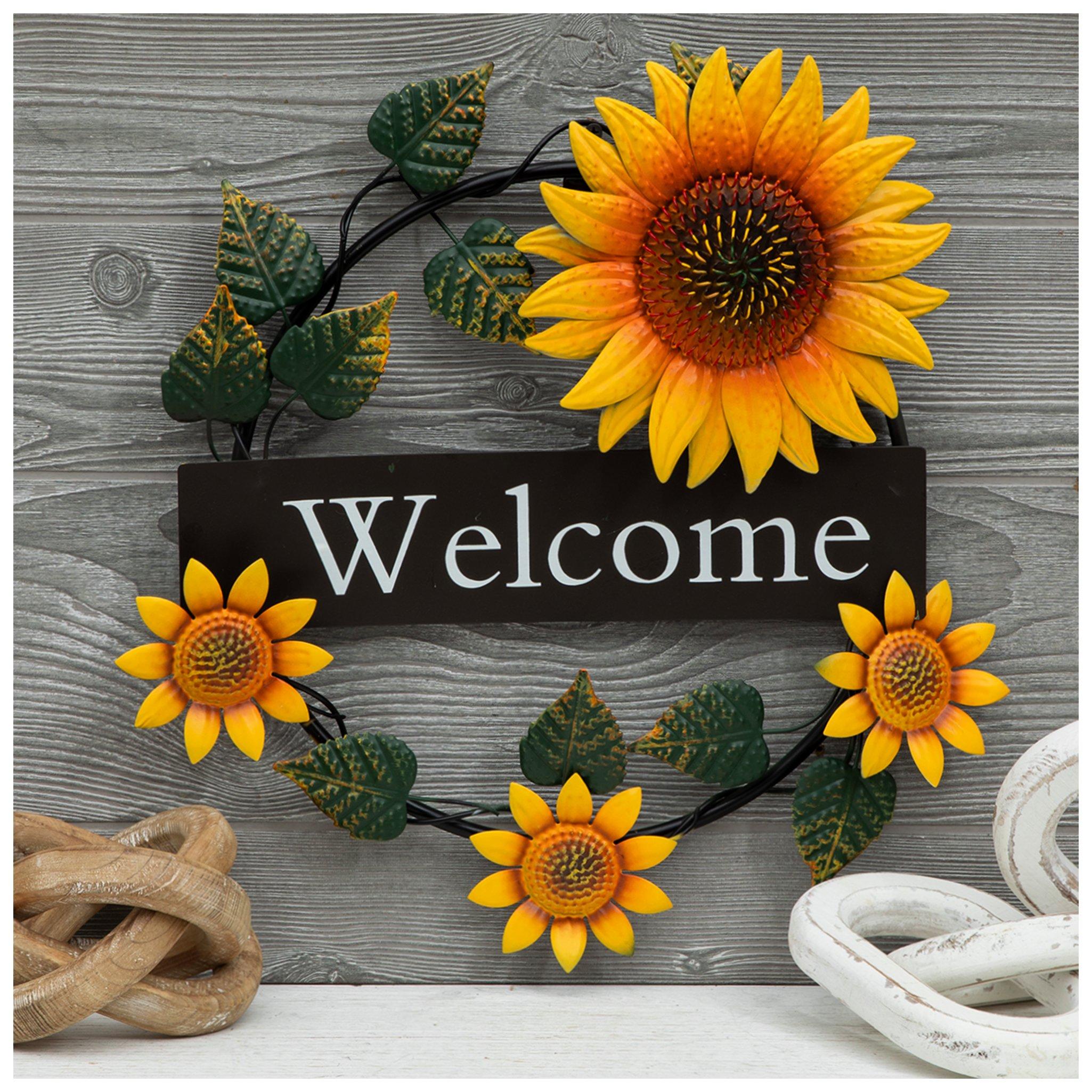 Welcome Sunflowers Metal Wreath | Hobby Lobby | 6305395