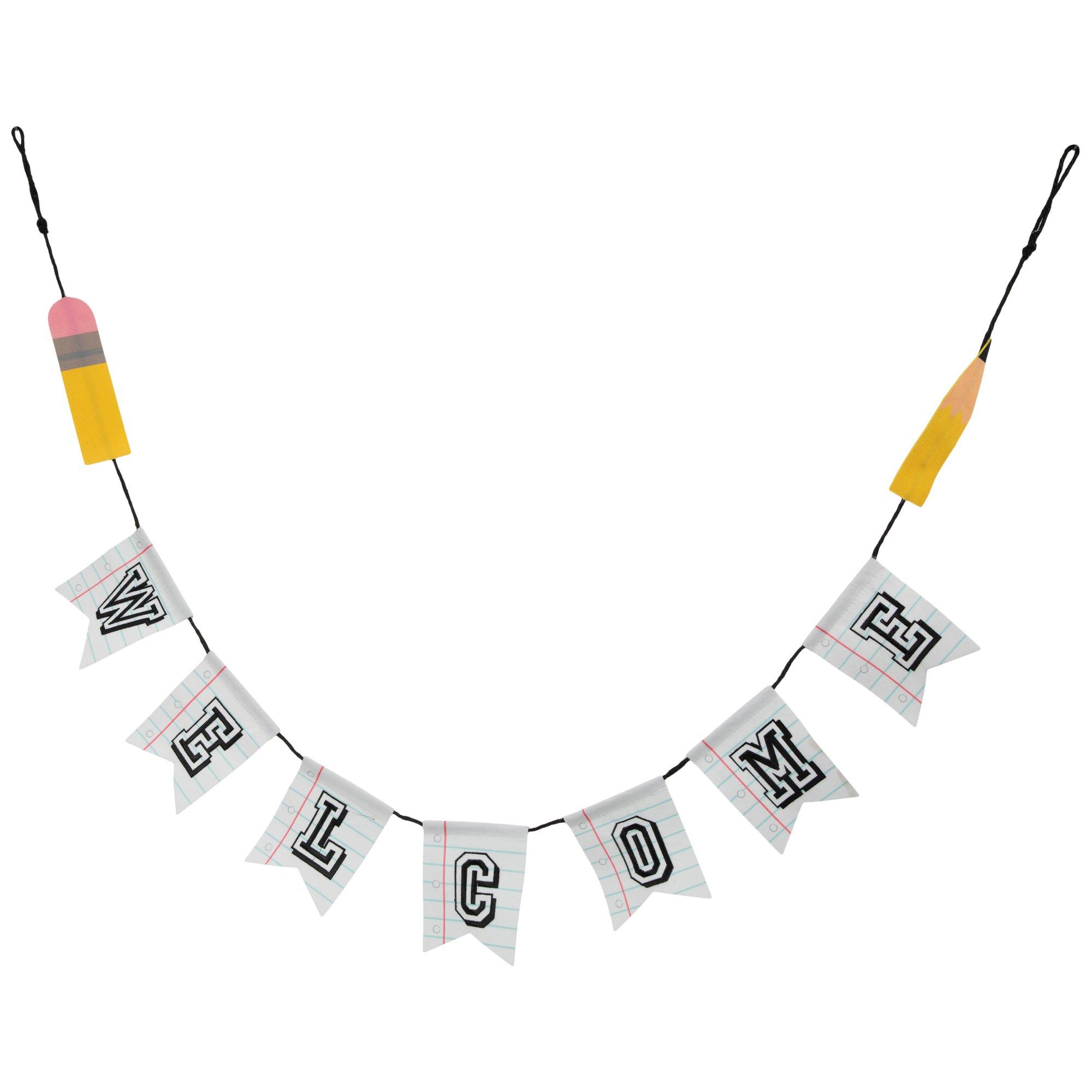 Welcome Notebook & Pencil Pennant Banner | Hobby Lobby | 6312359