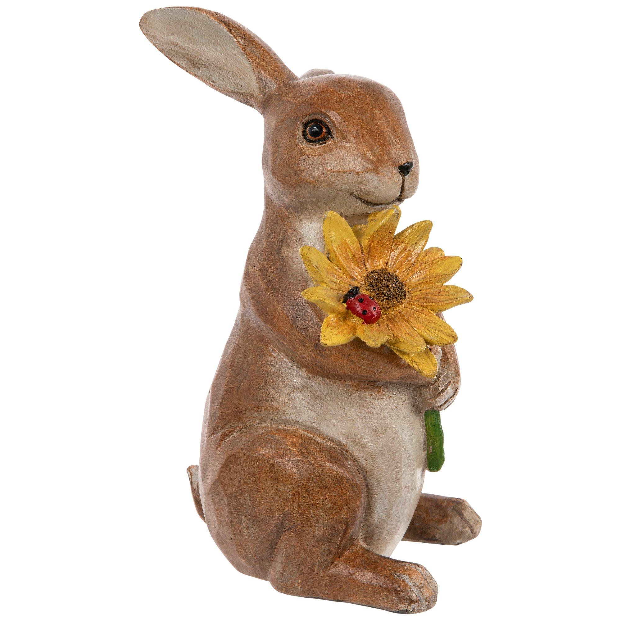 Wood Look Bunny With Sunflower | Hobby Lobby | 6314769