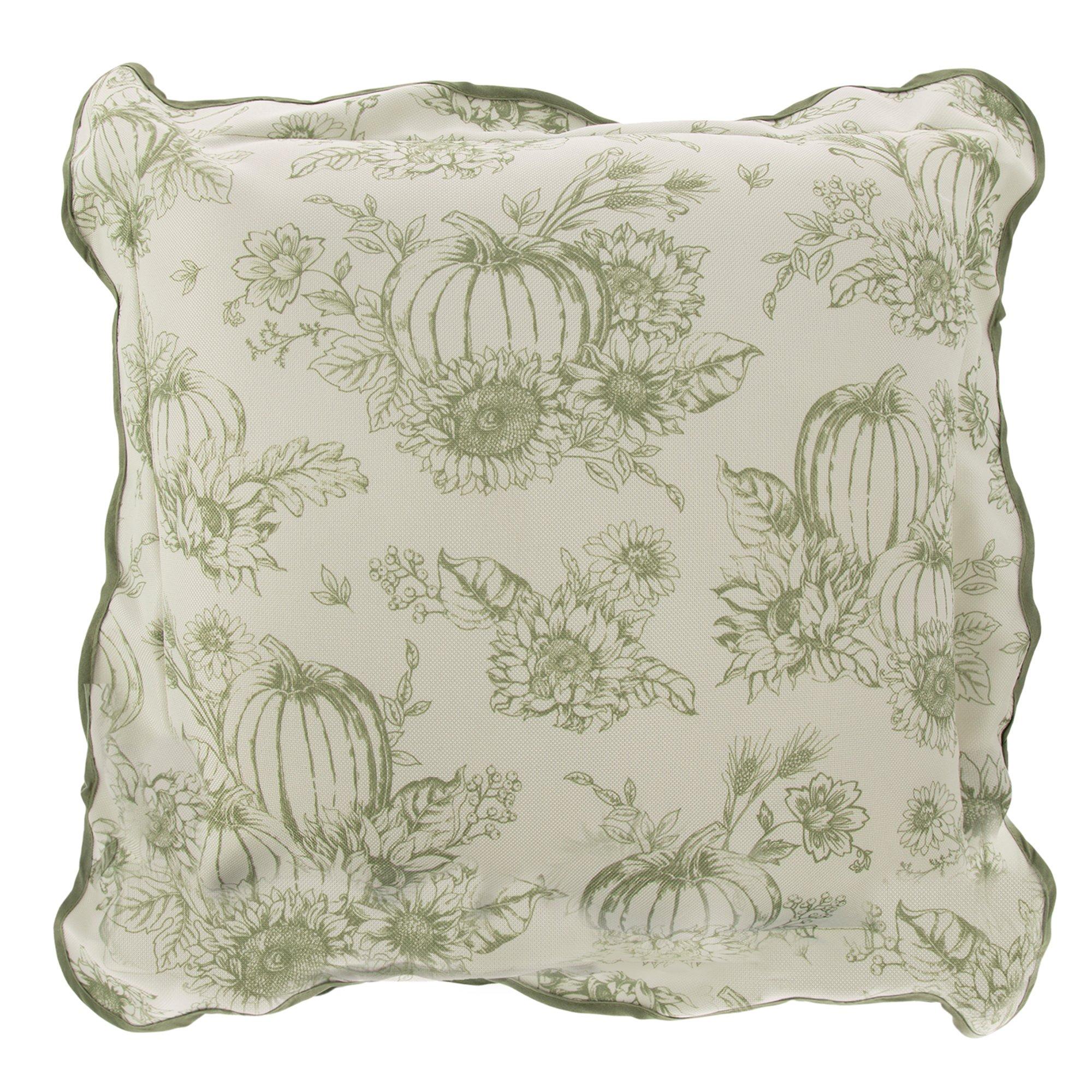 White & Green Pumpkins Scalloped Pillow | Hobby Lobby | 6320642