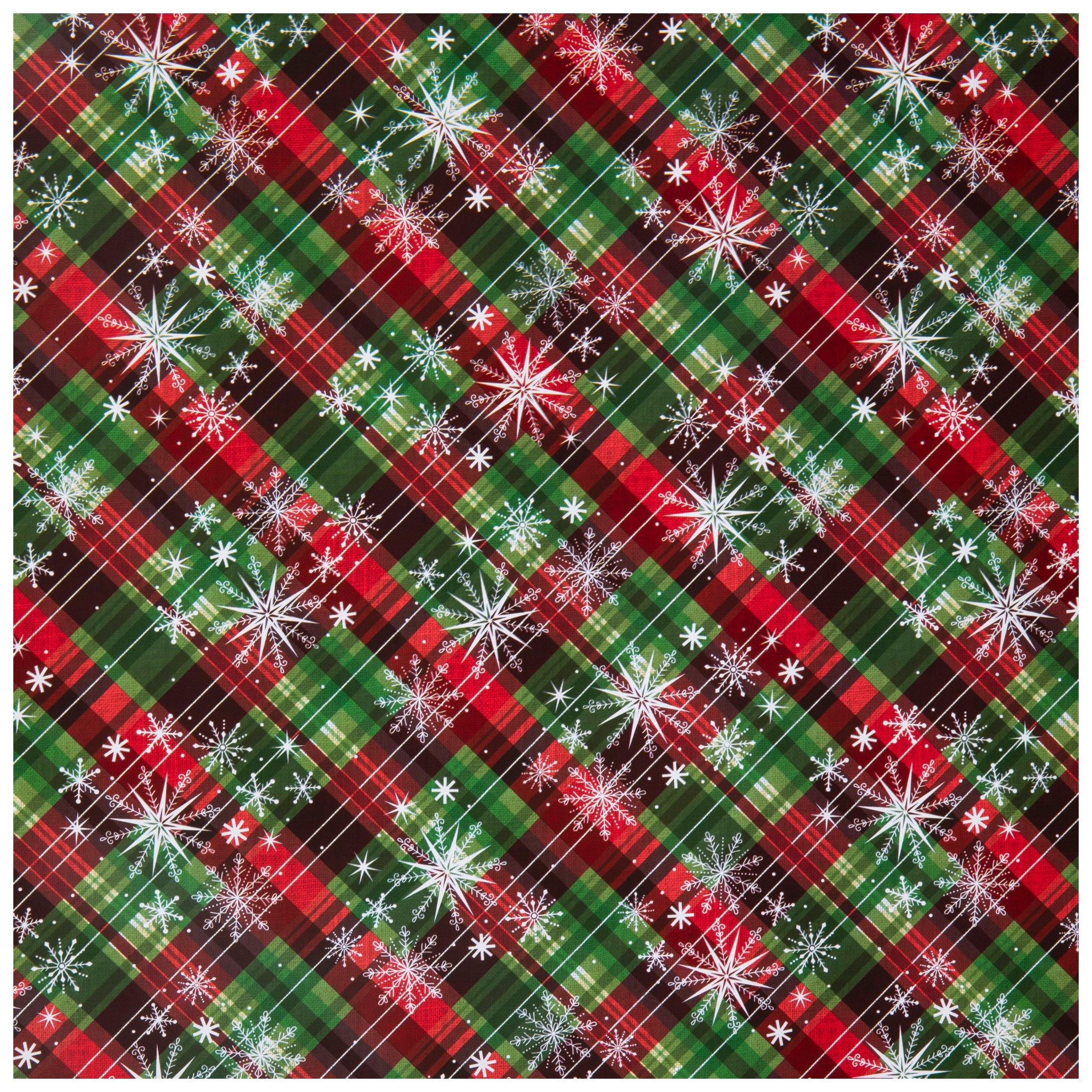 Snowflakes On Plaid Wrapping Paper | Hobby Lobby | 6328215