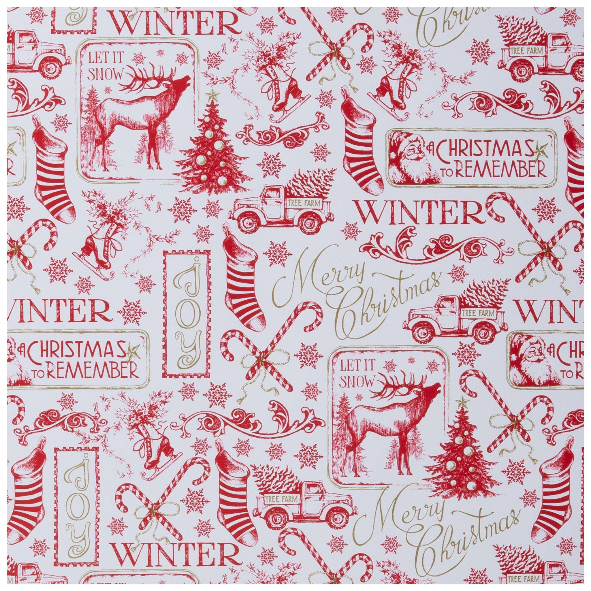 Nostalgic Holiday Icons Wrapping Paper | Hobby Lobby | 6328439