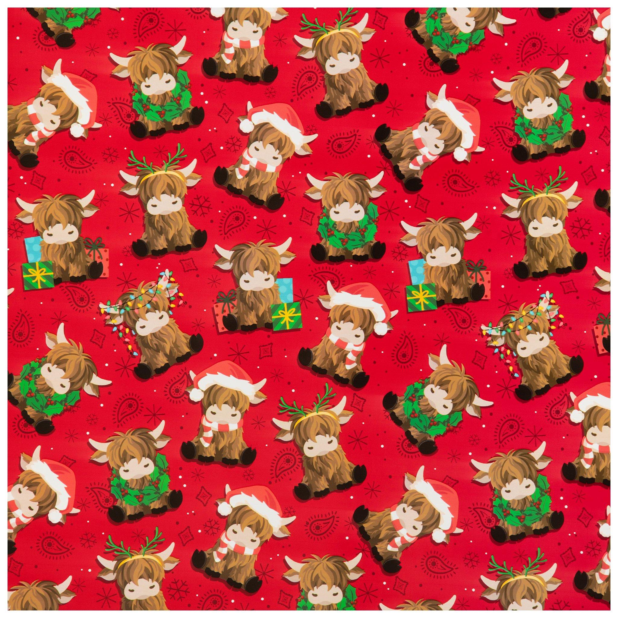 Highland Cows Red Bandana Wrapping Paper | Hobby Lobby | 6328546